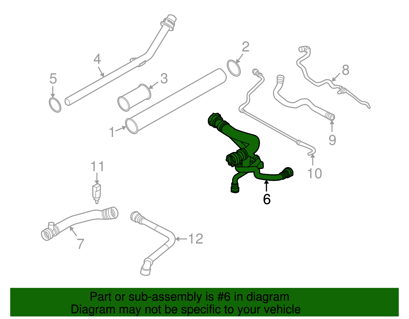 17127540665 - 2006-2010 BMW Upper Hose (17-12-7-540-665) | BMW of South ...