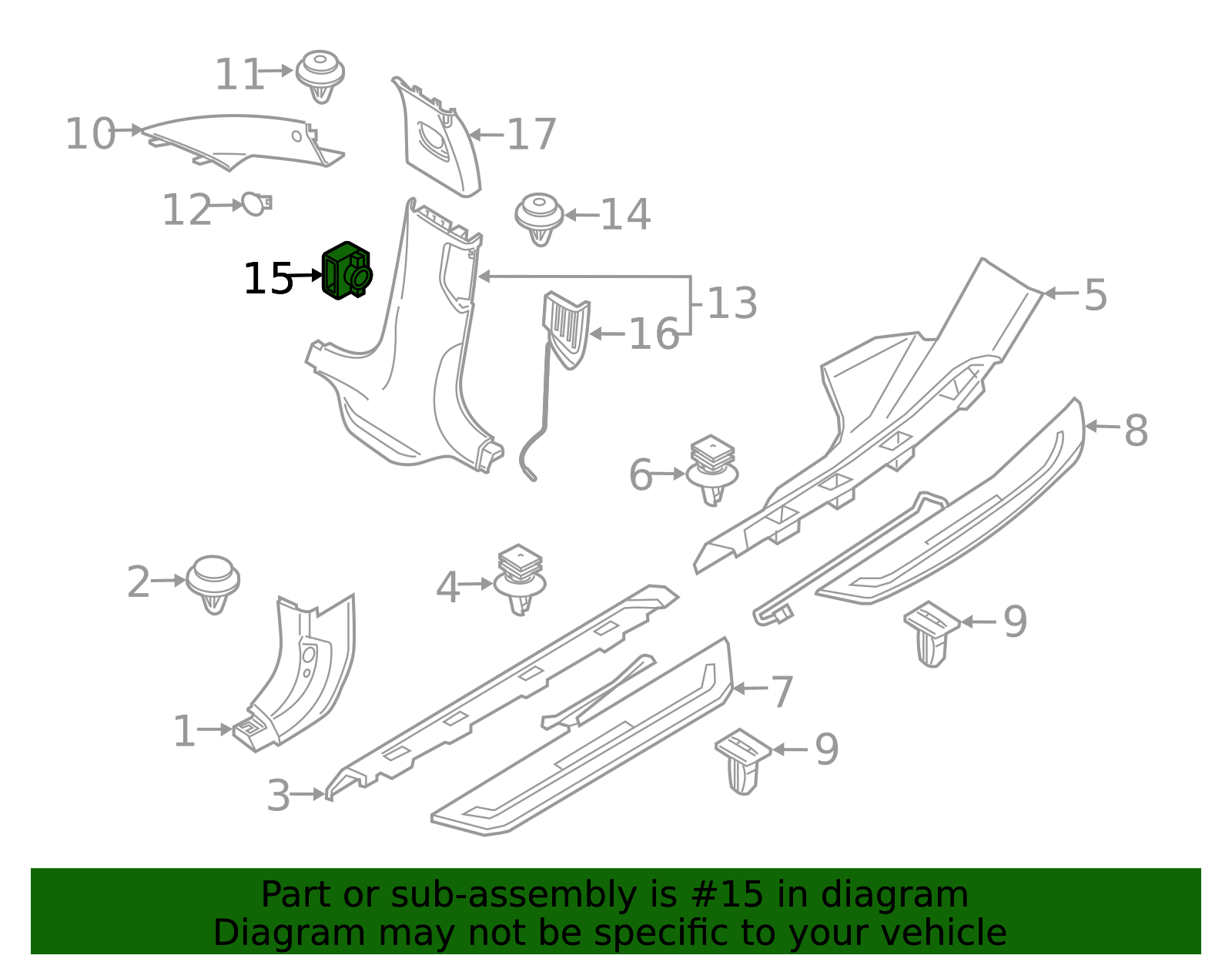 Genuine BMW 51-43-7-225-342 | Lower Center Pillar Trim Retainer | FREE ...