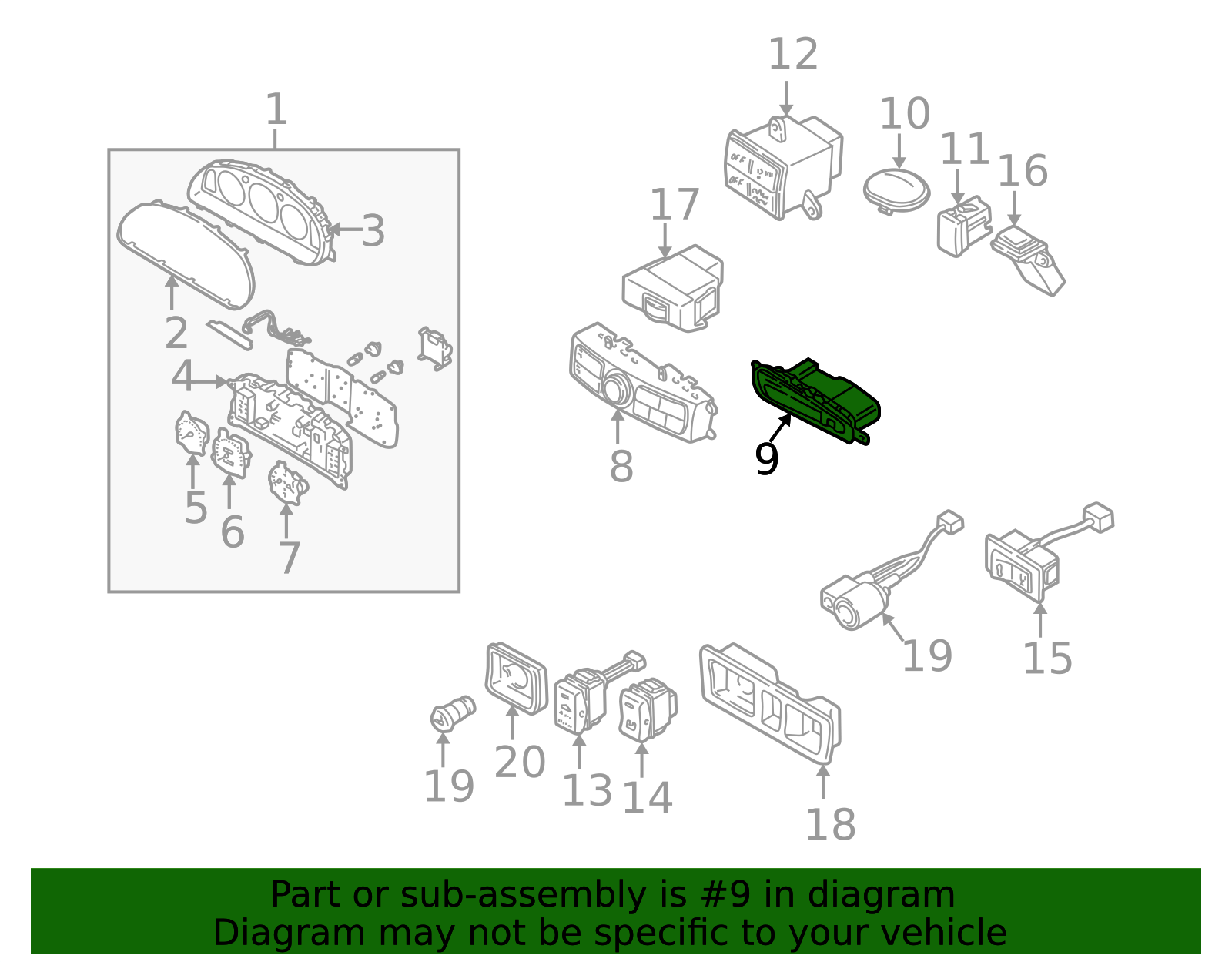 1995-2000 Mazda Millenia Indicator Housing TA01-61-1J0A | OEM Parts Online