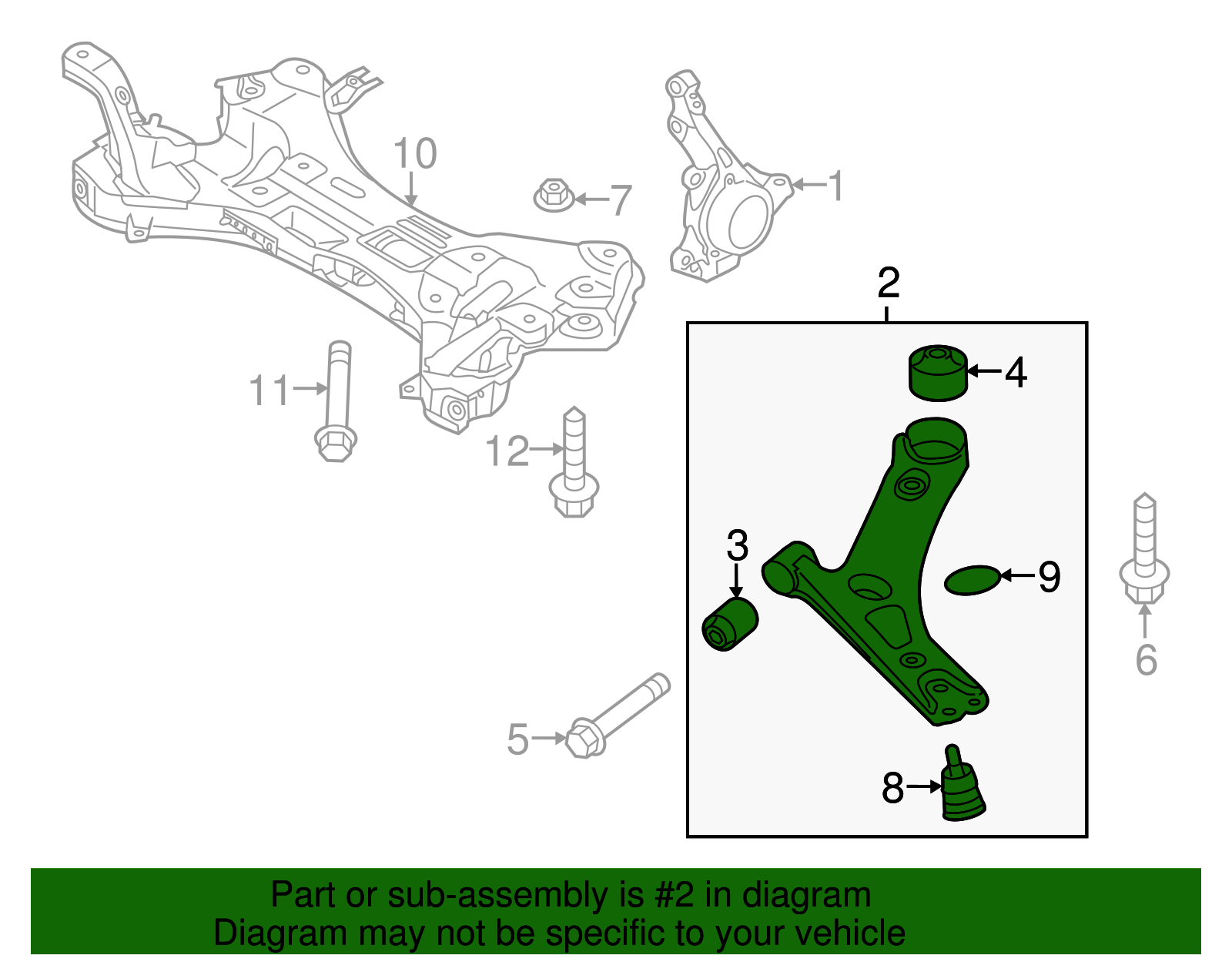 54501-H9000 - Lower Control Arm 2018-2023 Kia Rio | Kia.Parts Store