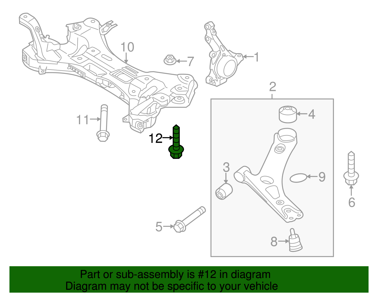55448-3Z000 - Suspension Cross-Member Mount Bolt 2018-2025 Kia | Kia ...