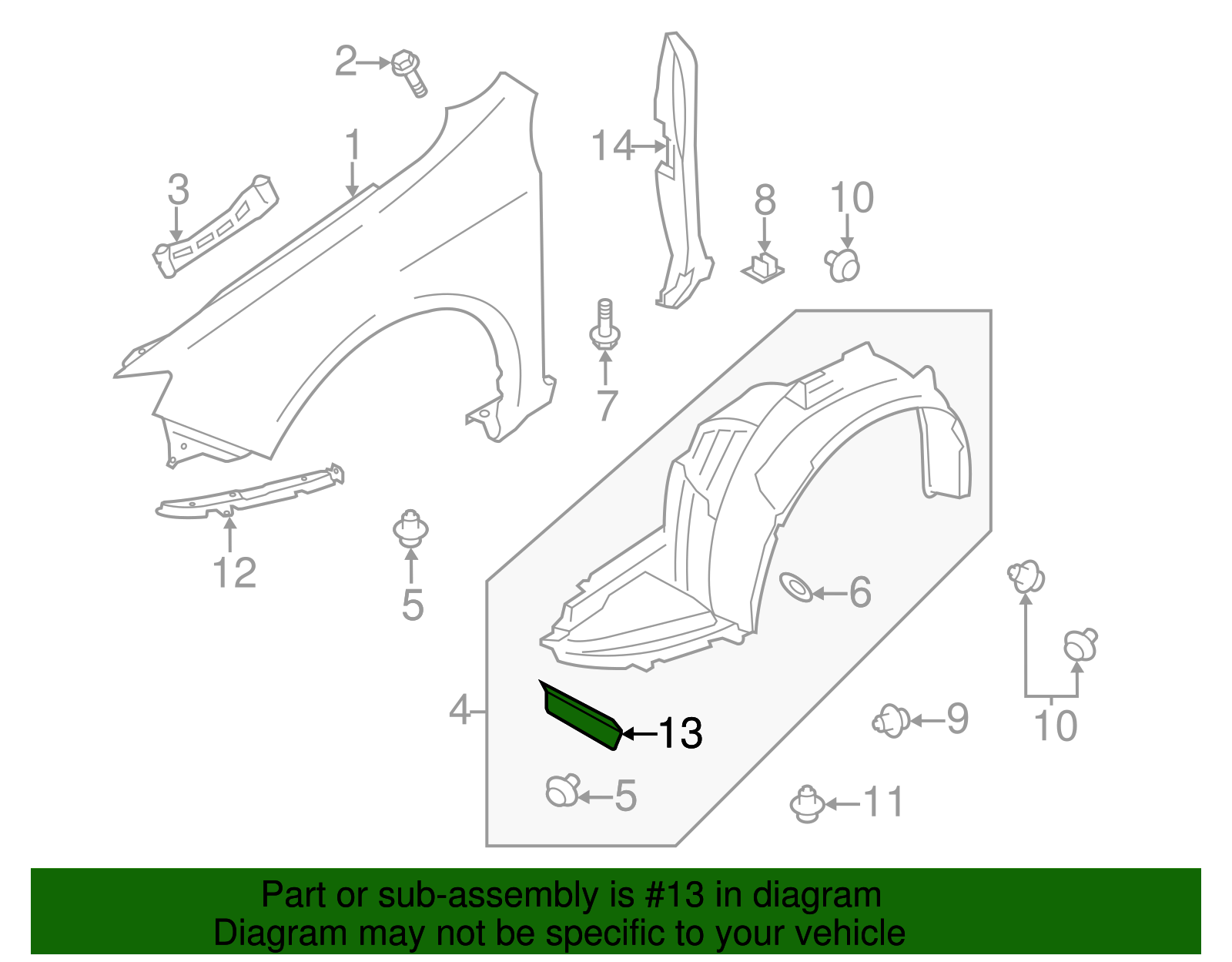 2008-2014 Subaru Impreza Retainer Plate Deflector 59123AG010 | Subaru ...