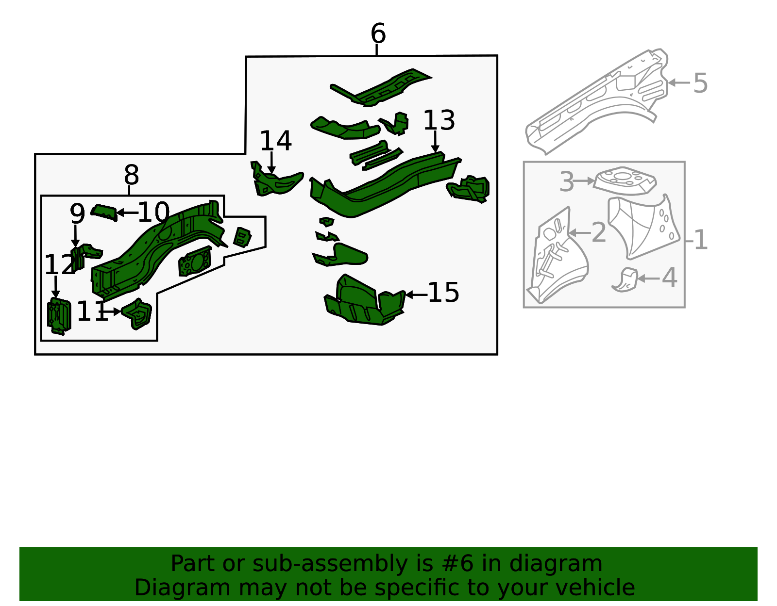 2010-2017 GM Driver Side Front Fender Rail with Rivets 23491996 | OEM ...