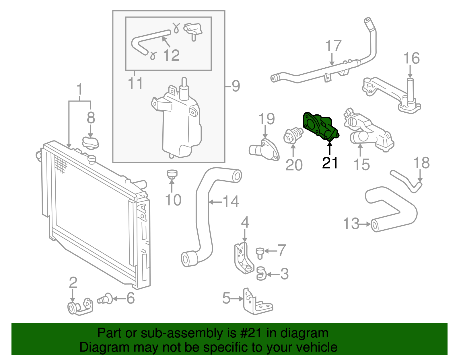 16032-50110 - Thermostat Housing - 1998-2010 Lexus | My L Parts