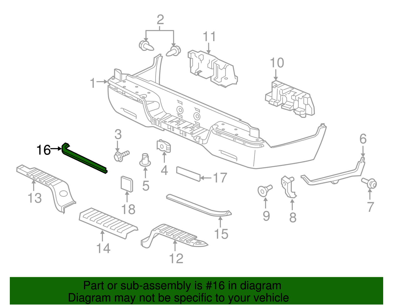 71508-T6Z-A10 - Garnish L Rear Bumper | Honda Car Parts Direct