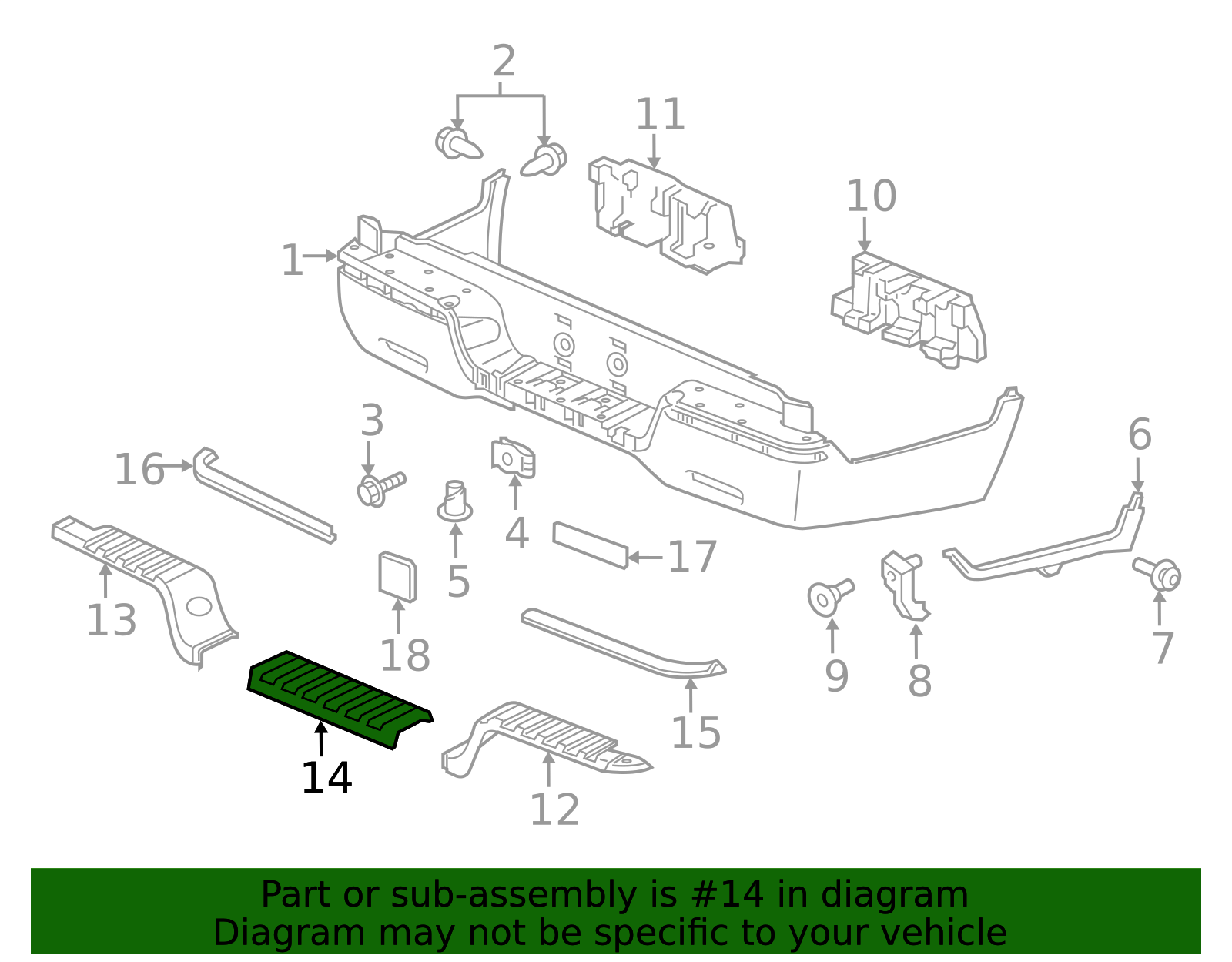 71510-T6Z-A00 - Step Rear Bumper Center - 2017-2020 Honda Ridgeline ...