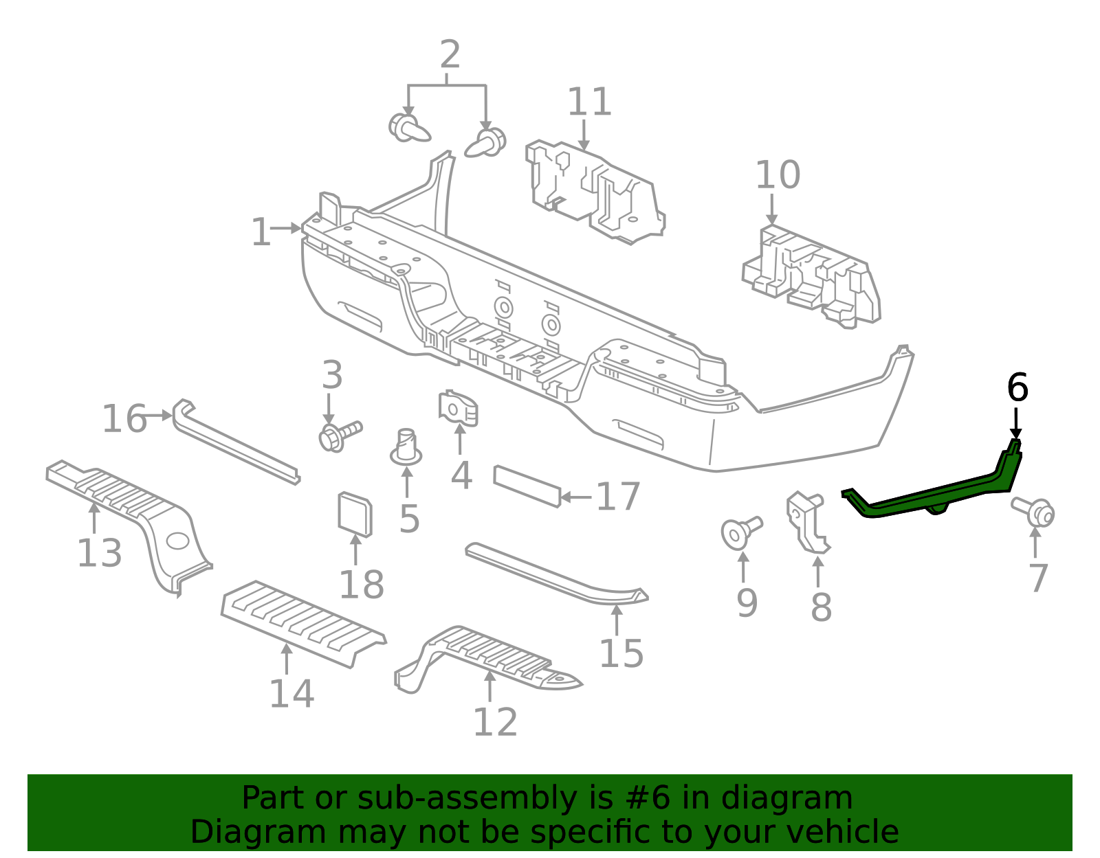 71598-T6Z-A01 - Spacer L Rear Bumper Side - 2017-2020 Honda Ridgeline ...