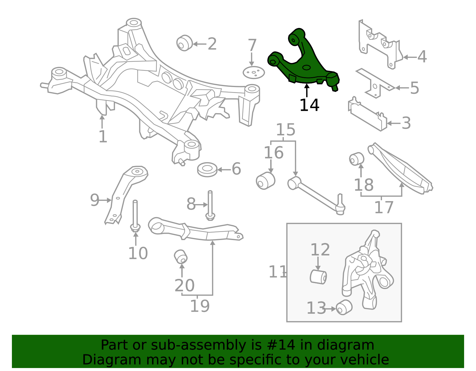 20252FG011 - 2008-2024 Subaru - Upper Control Arm | Subaru Parts HQ