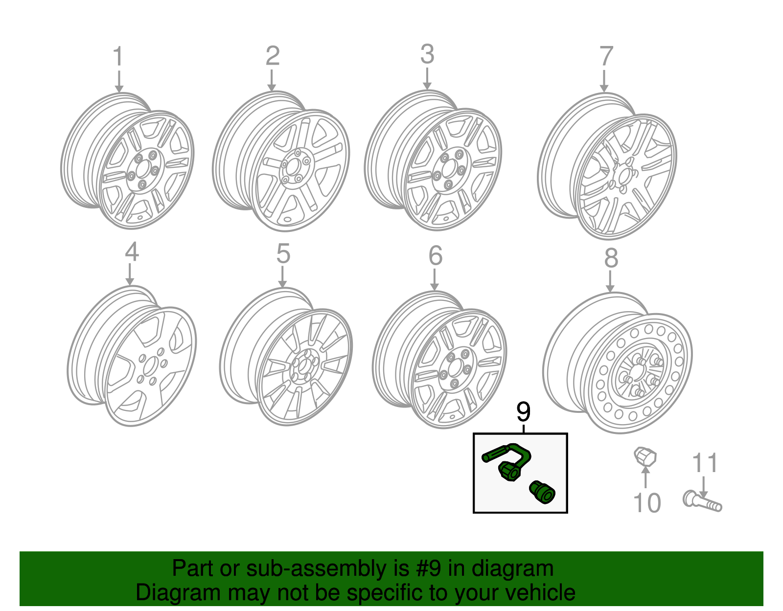 Genuine OEM Ford Part - Wheel Locks - Zinc-Plated For Hidden Lugs F5TZ ...