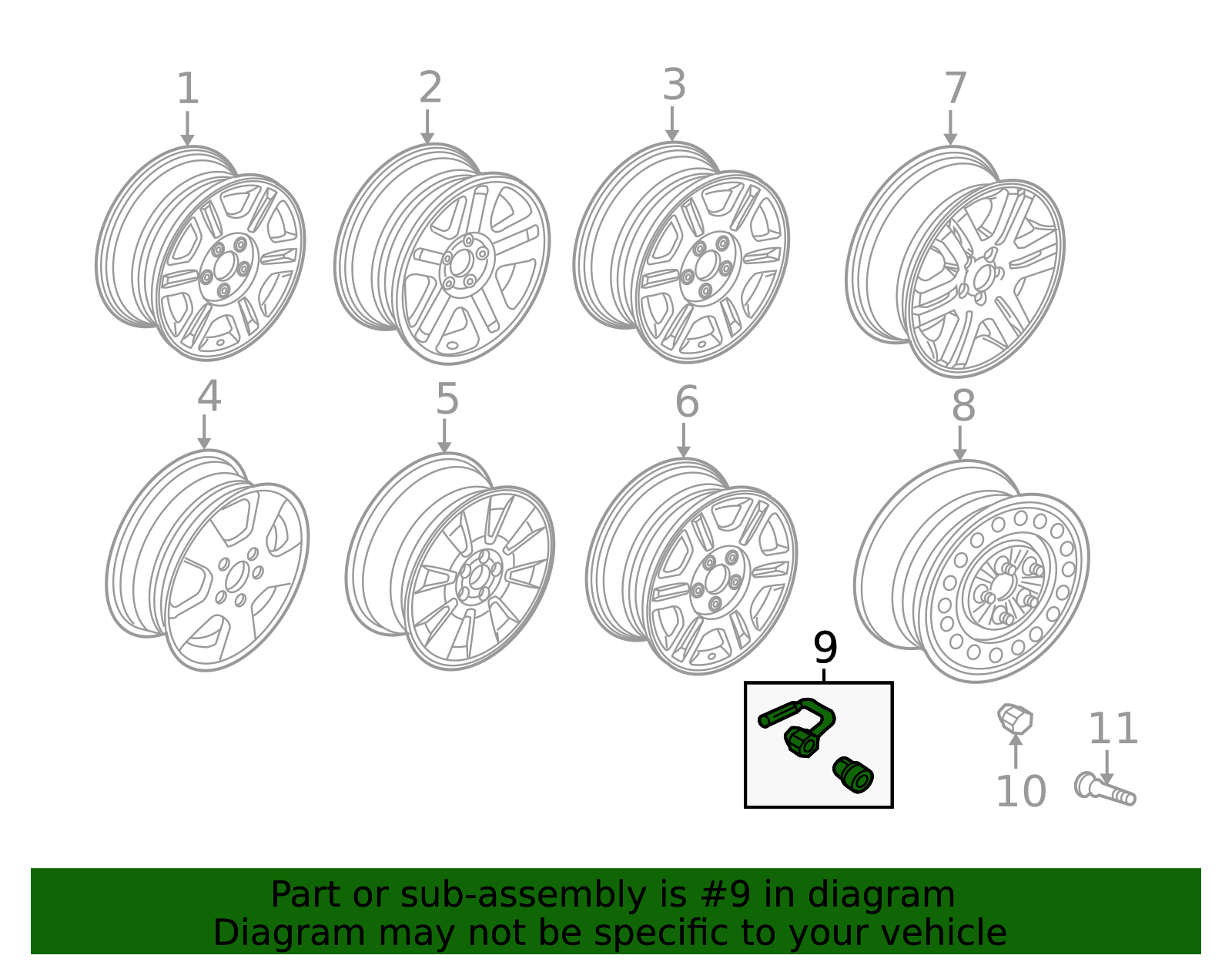 F5TZ-1A043-A - High-Quality Wheel Locks - Zinc-Plated For Hidden Lugs ...
