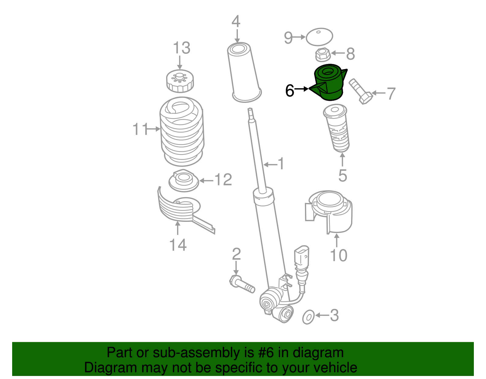 8K0-513-353-E - Shock Mount 2008-2017 Audi | Audi OEM Parts Guy