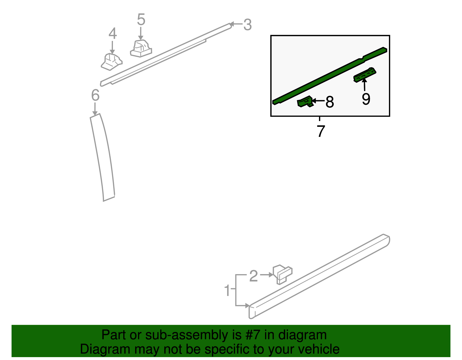 72950-SHJ-A01 - 2005-2007 Honda Odyssey - Molding Assembly L Rear Door ...