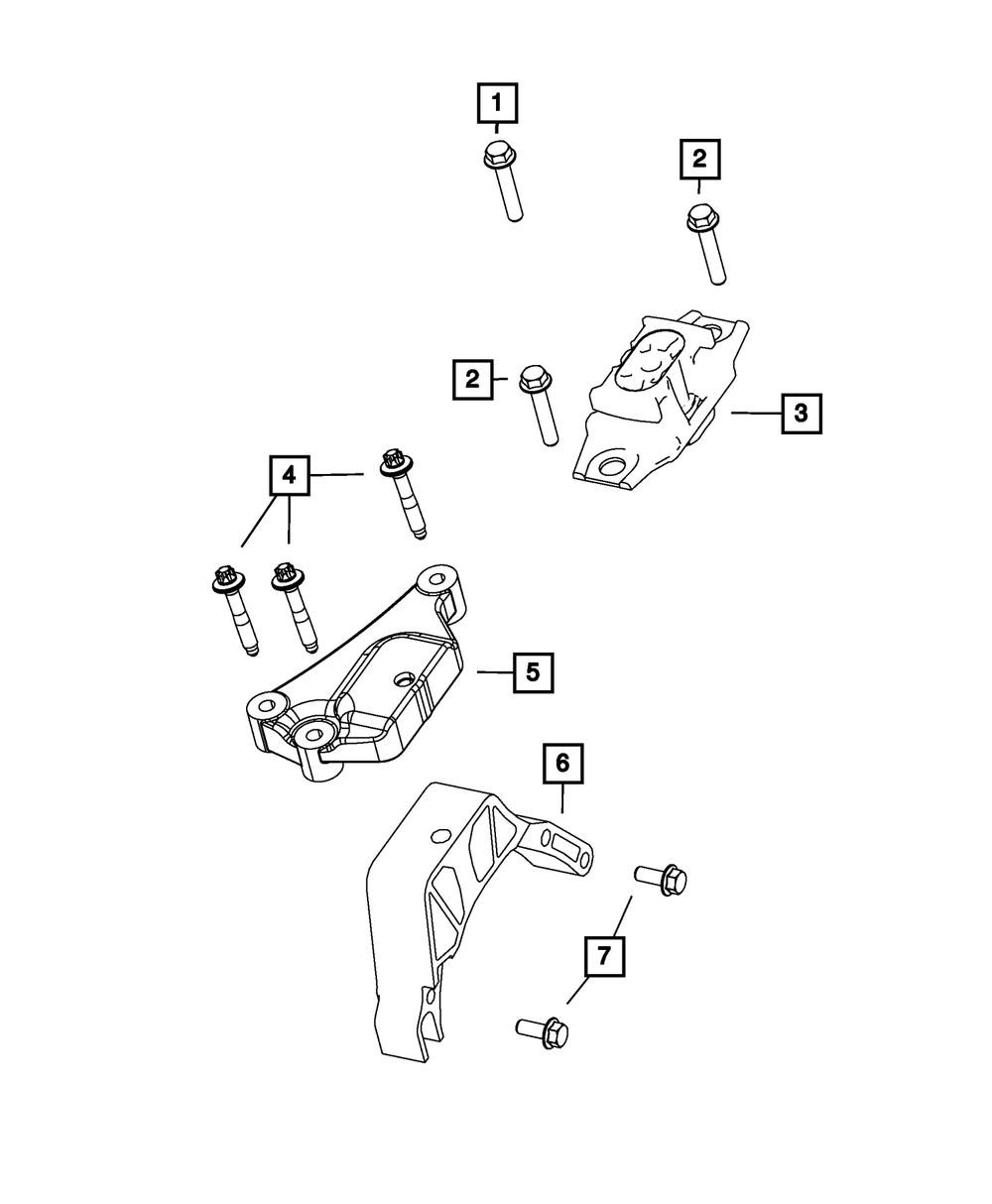 Genuine OEM Mopar Engine Mount Bracket Part# 68249545AA Fits 2012-2017 ...