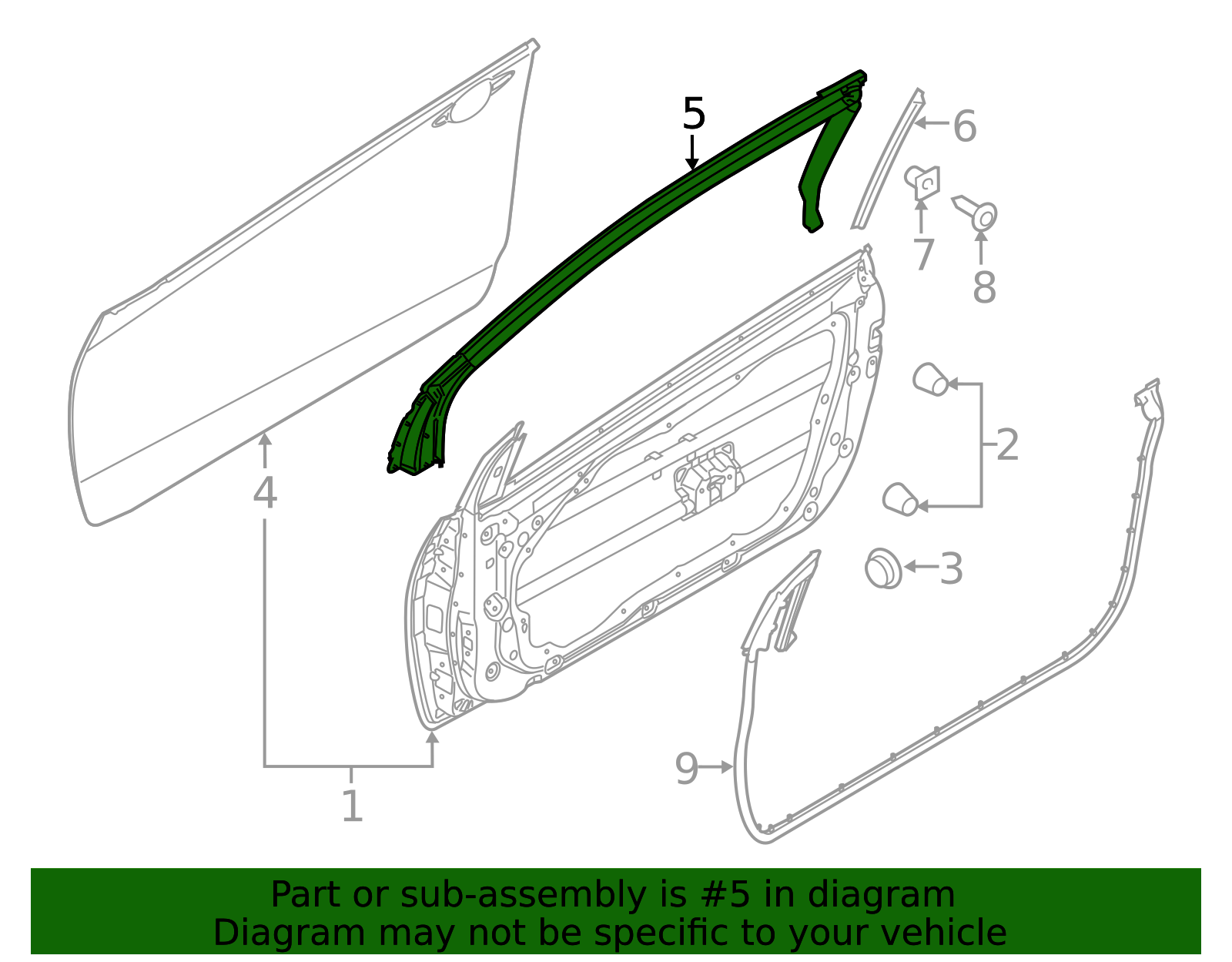 82160-A7200 - Upper Weather-Strip - 2014-2016 Kia Forte Koup | World ...