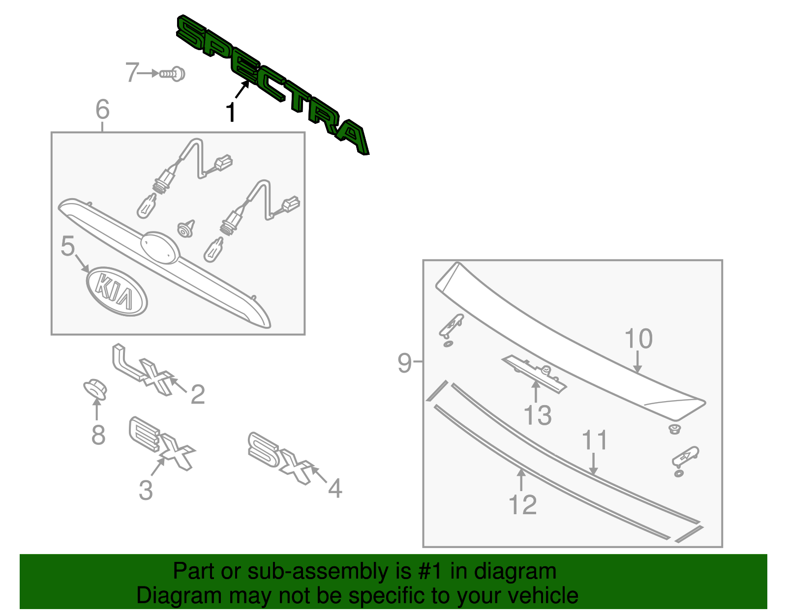2004-2006 Kia Spectra Nameplate 86310-2F100 | KIA Parts Zone
