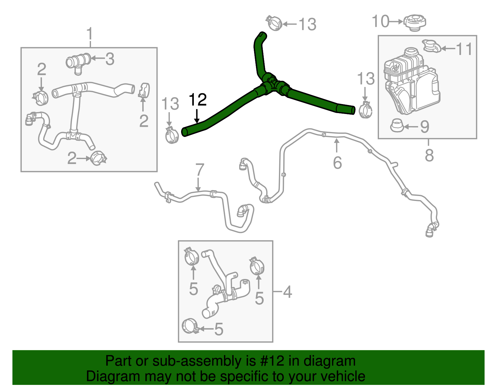 2016-2024 Chevrolet Camaro Radiator Surge Tank Inlet Hose 84016173 | GM ...