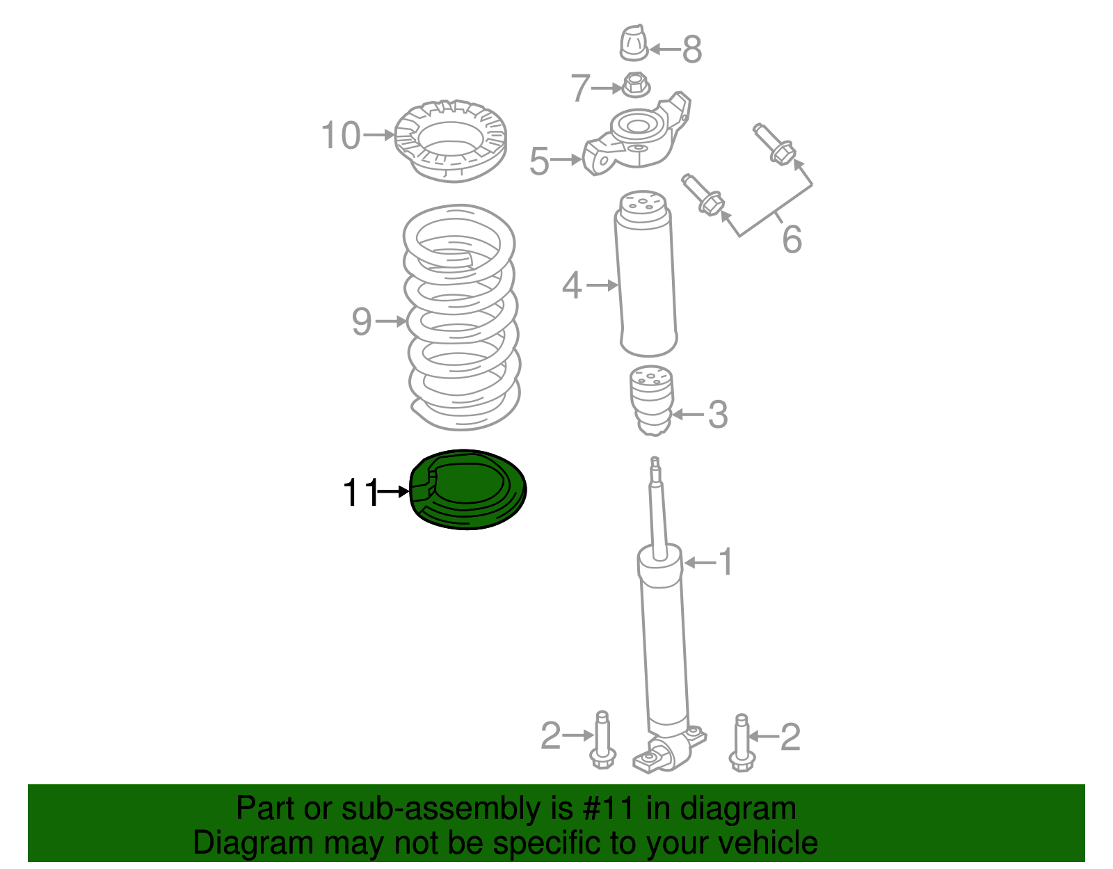 2015-2025 Ford Mustang | Lower Spring Insulator | FR3Z-8321-A | Walls ...