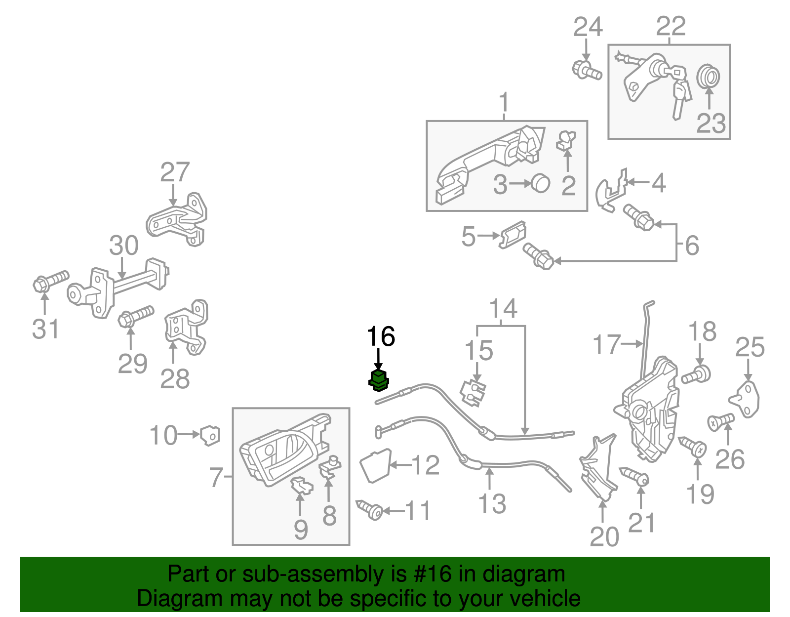 74387-S3C-003 - Lock Cable Fastener 2007-2017 Honda | Honda Parts Online