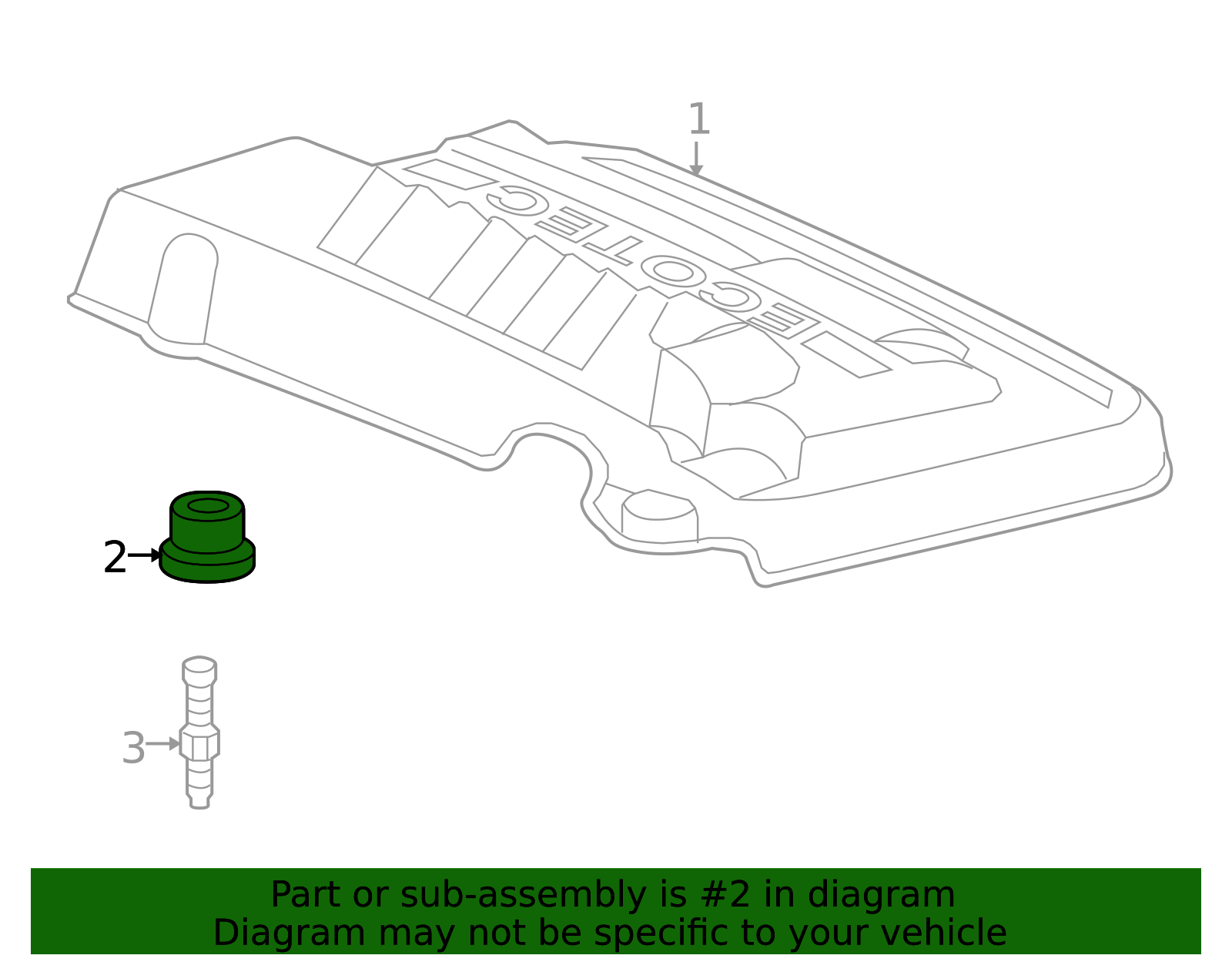 12606862 - Upper Engine Intake Manifold Sight Shield Grommet 2007-2016 ...