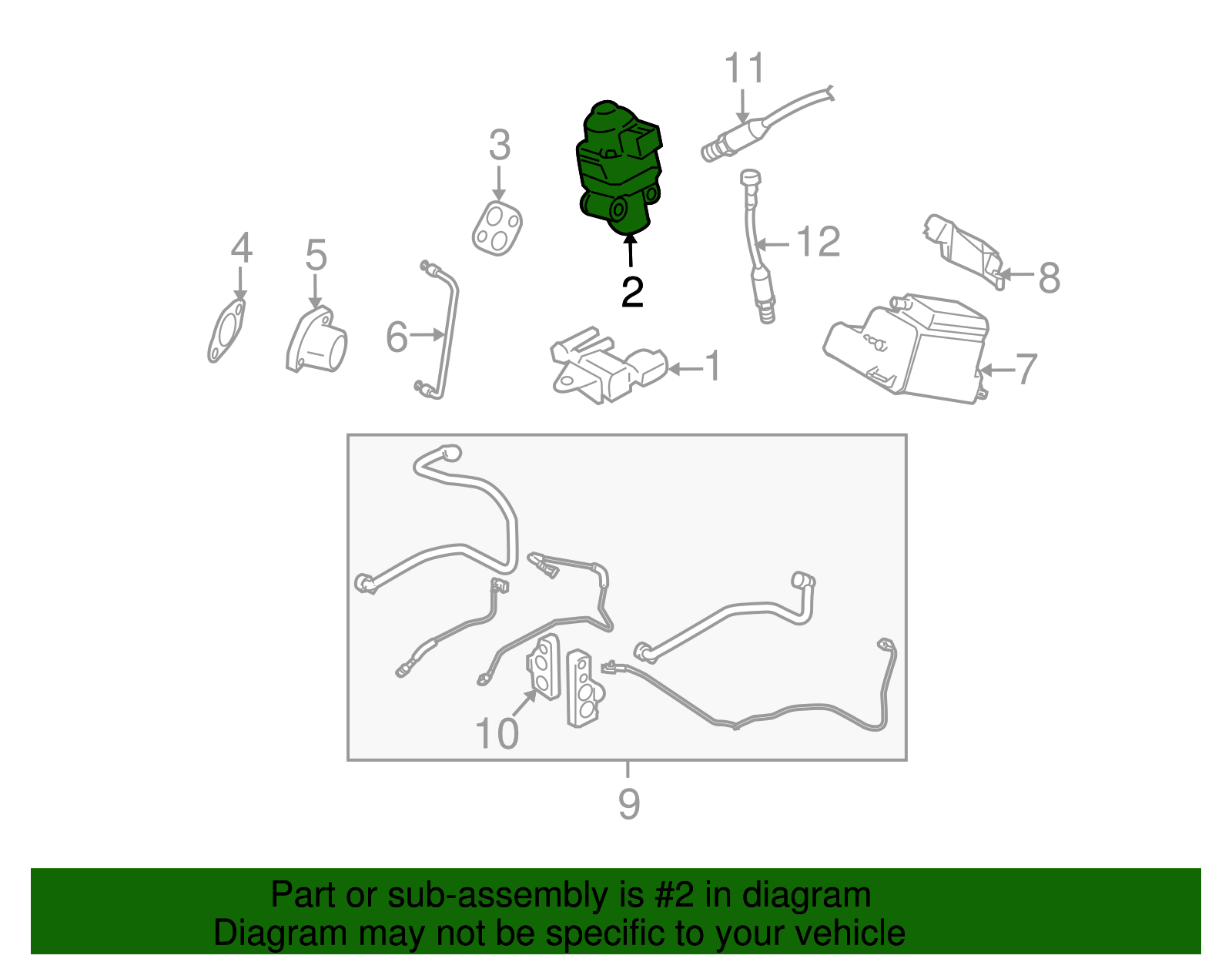 2010-2012 Subaru Egr Valve 14710AA760 | Subaru Parts Pros - South Shore ...