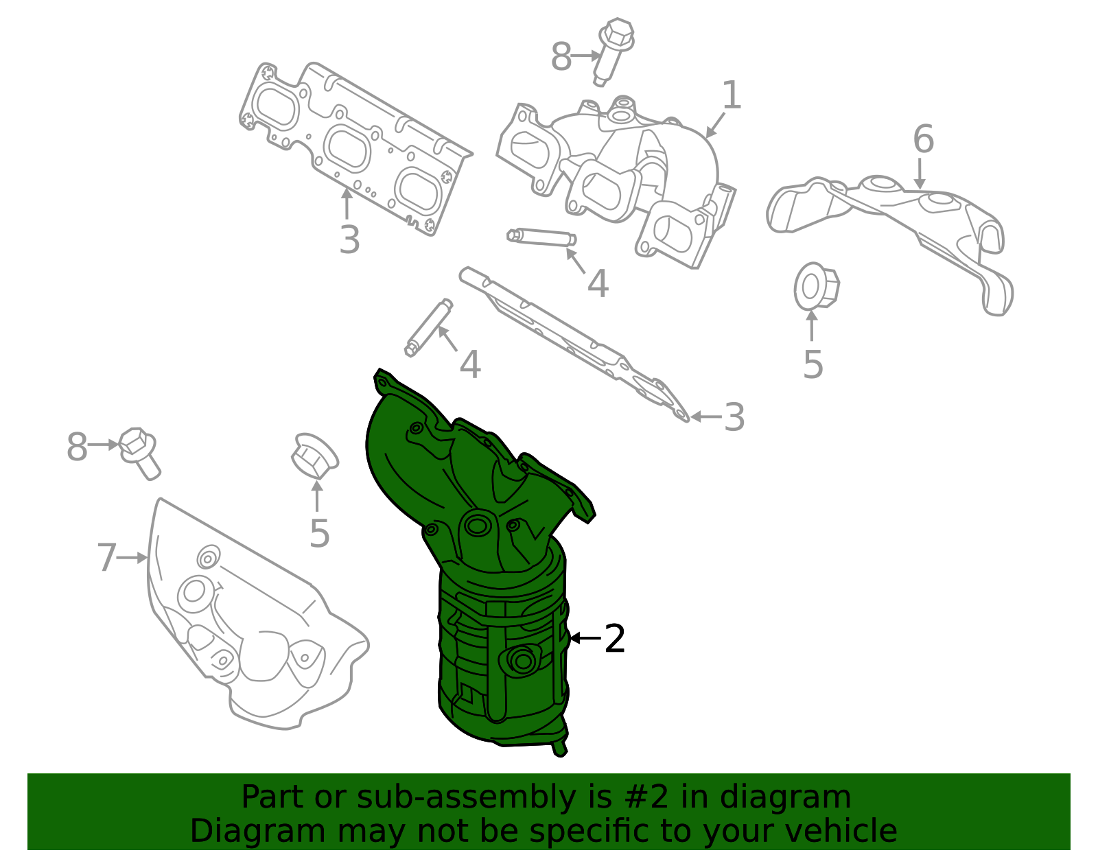 2011-2015 Ford Catalytic Converter With Integrated Exhaust Manifold ...