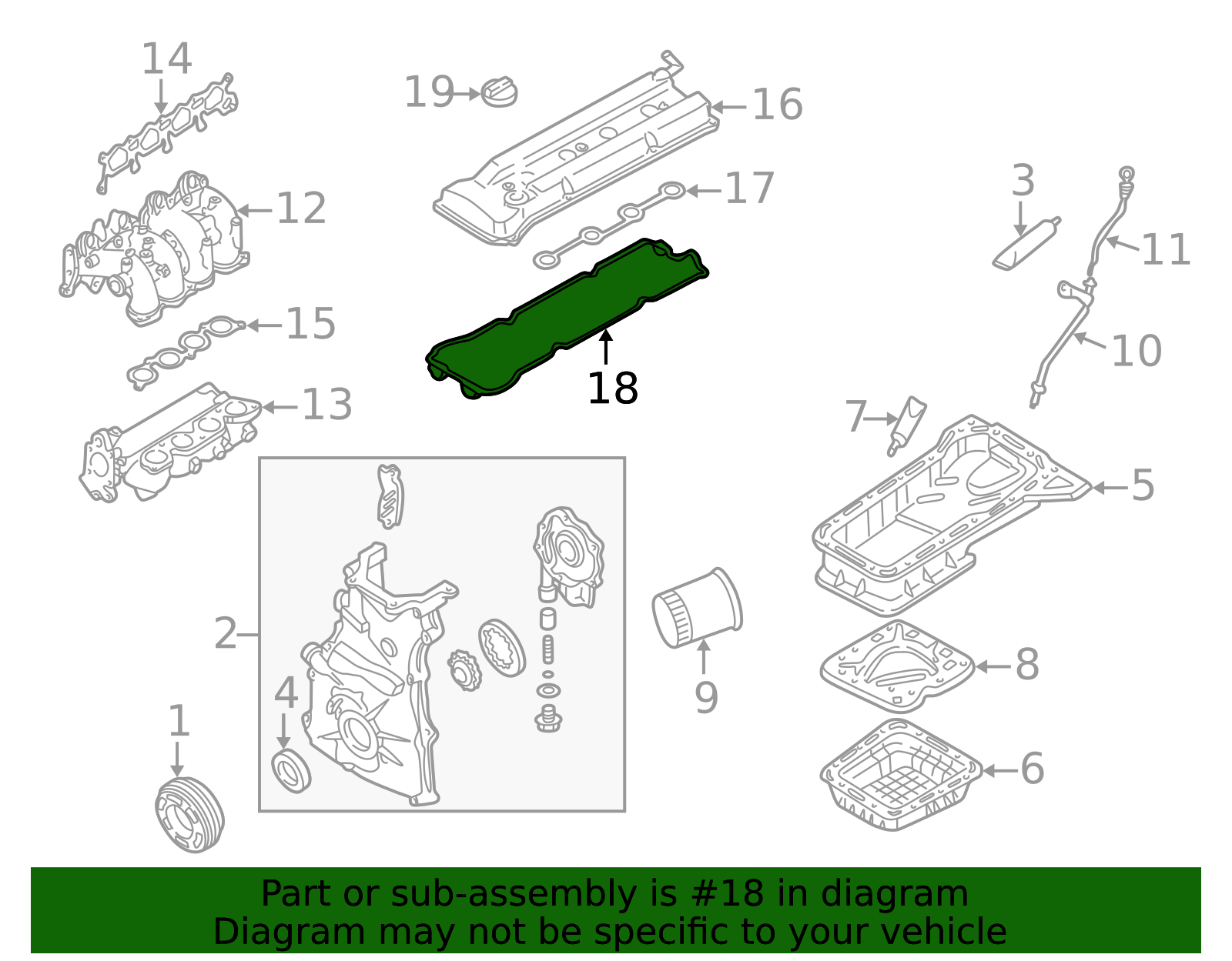 2000-2001 Nissan Altima Outer Gasket 13270-0Z000 | My Nissan Part