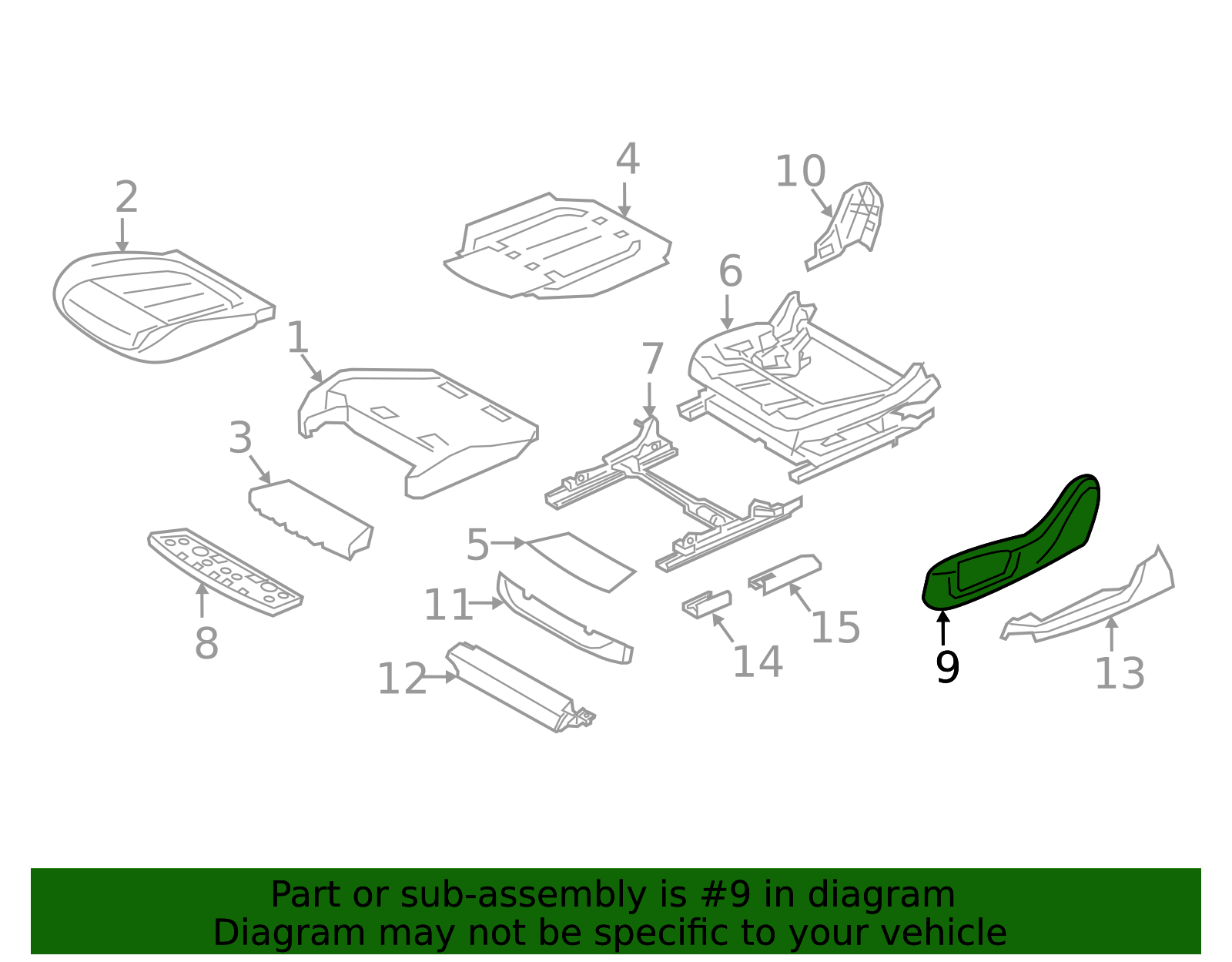 Seat Frame Trim - Factory Style Interior Detail 52-10-7-405-724 ...