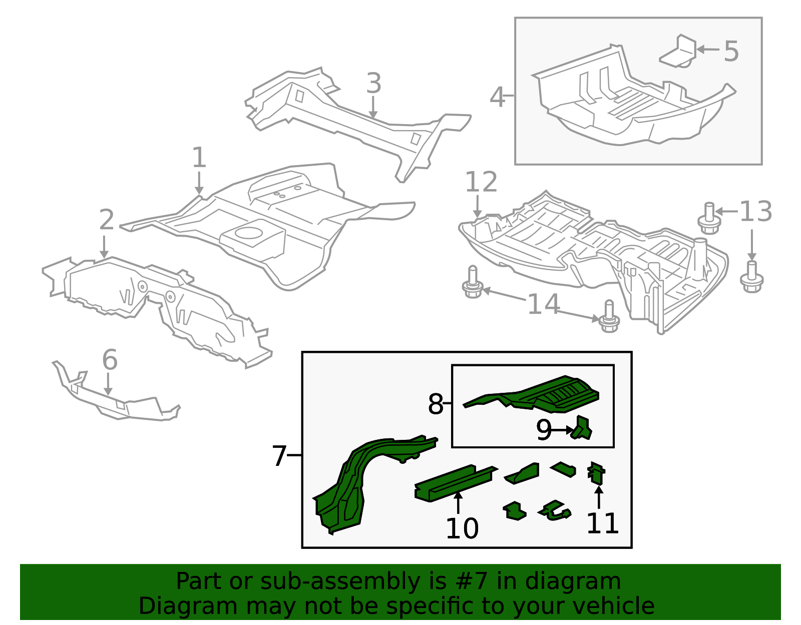 65660-TA6-A00ZZ - Rear Rail Assembly 2008-2012 Honda Accord | Honda ...