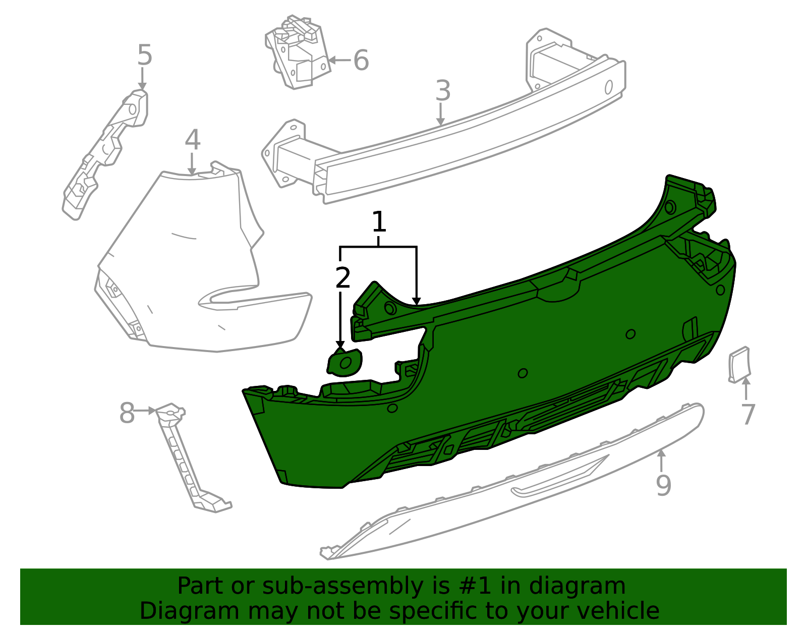 2022-2023 Chevrolet Bolt EUV Rear Bumper Lower Fascia 42739841 GM ...