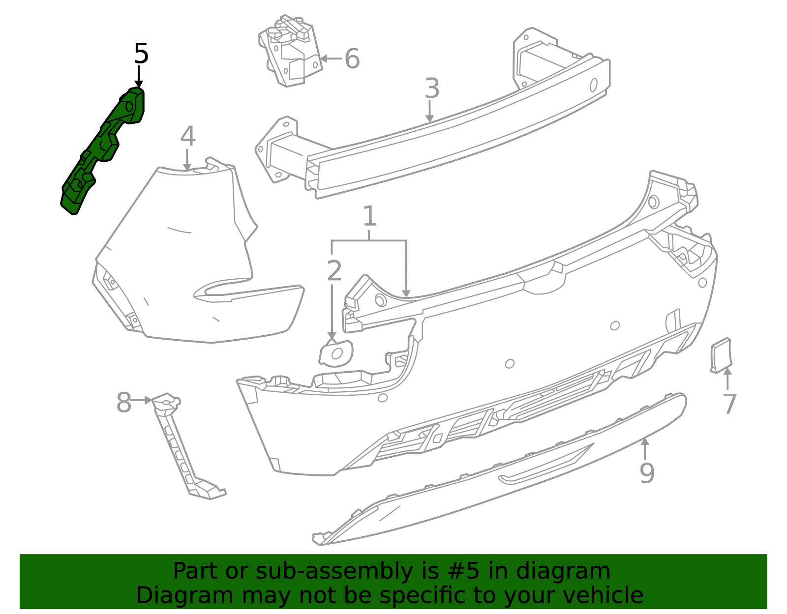2022-2023 Chevrolet Bolt EUV Passenger Side Rear Bumper Fascia Guide ...