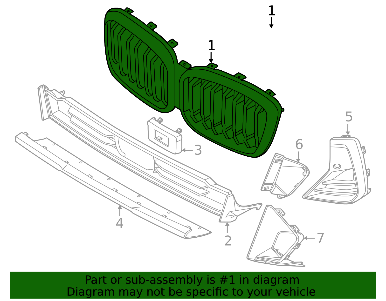 51-13-7-931-236 - Upper Grille 2022-2024 BMW X3 | BMWPartsDirect.com