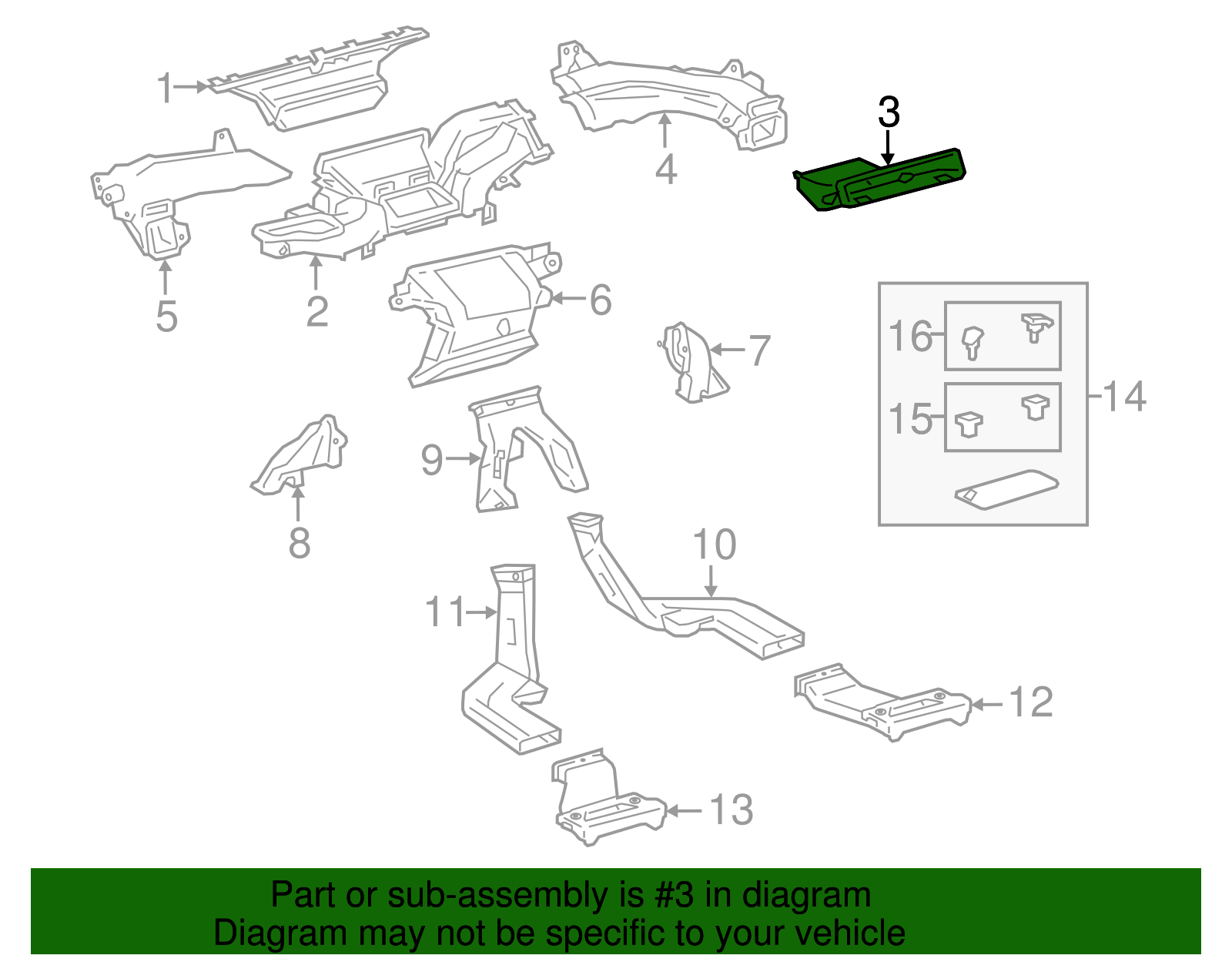 2012-2017 Toyota Prius V Vent Duct 55085-47050 | Toyota Parts Center