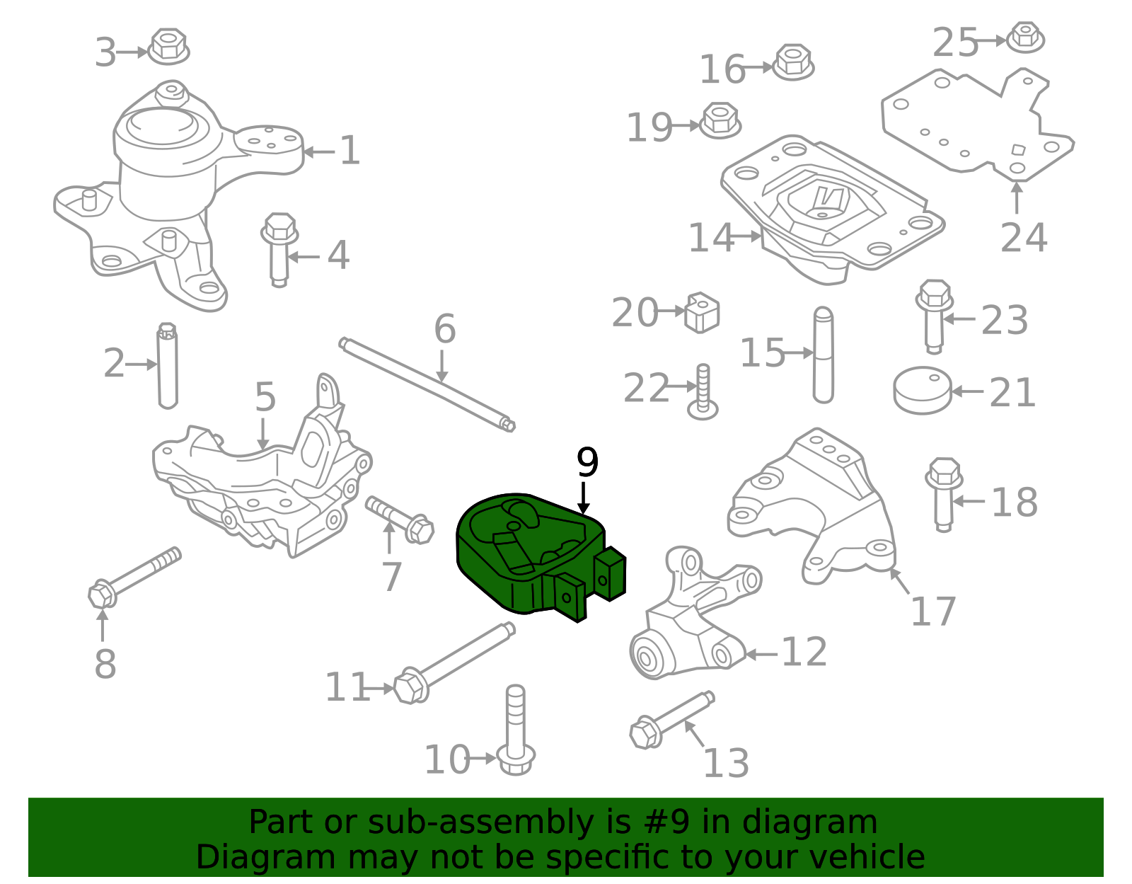 2013-2020 Ford Fusion Trans Mount DS7Z-6068-A | Awesome Parts Ford