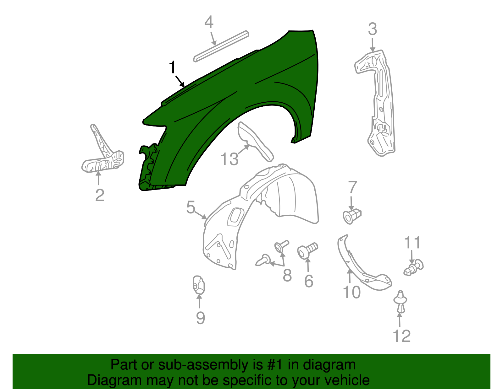 2003-2006 Audi Fender 8H0-821-105 | Audi OEM Parts Online