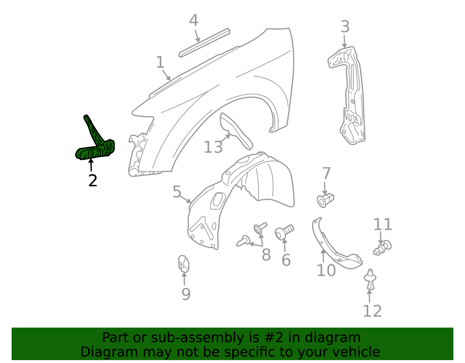 2005-2009 Audi Fender Front Bracket 8E0-821-135-C | TascaParts.com