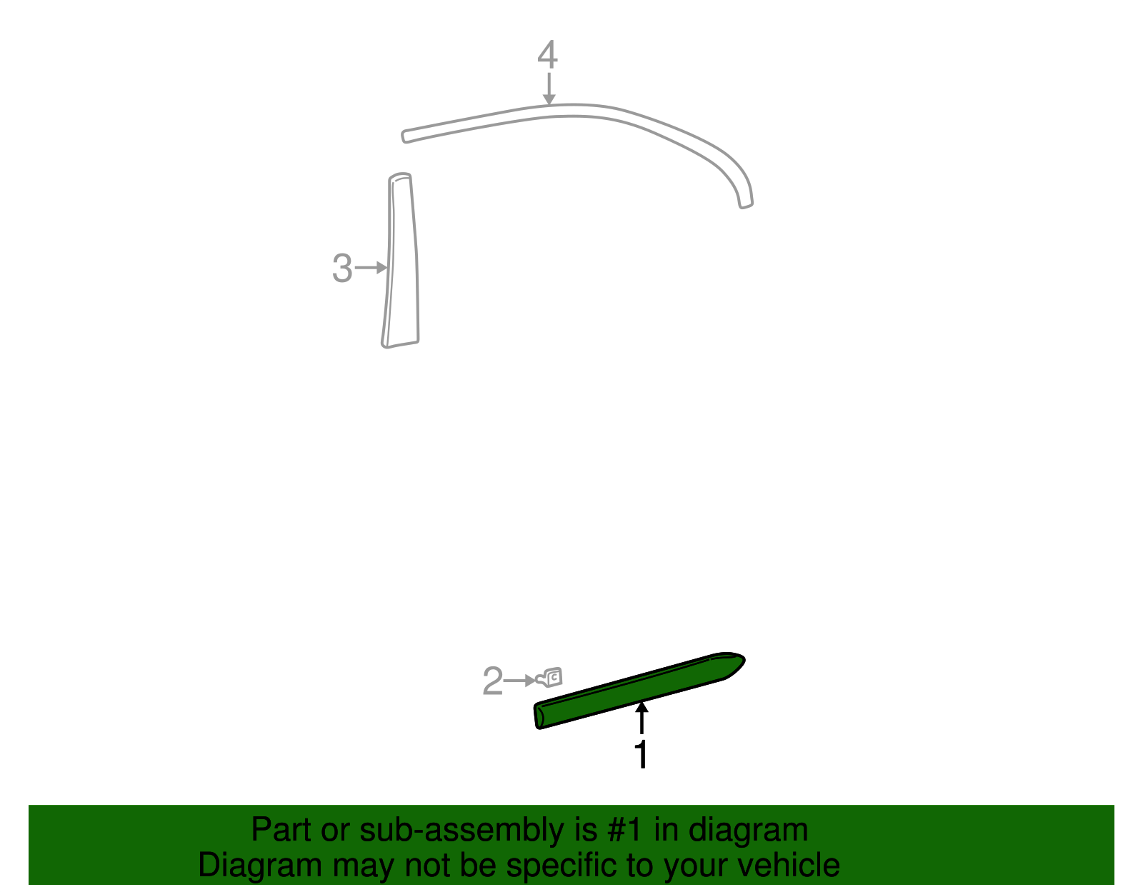 Genuine OEM Body Side Molding Part# 87731-25510-CA Fits 2003-2005 ...