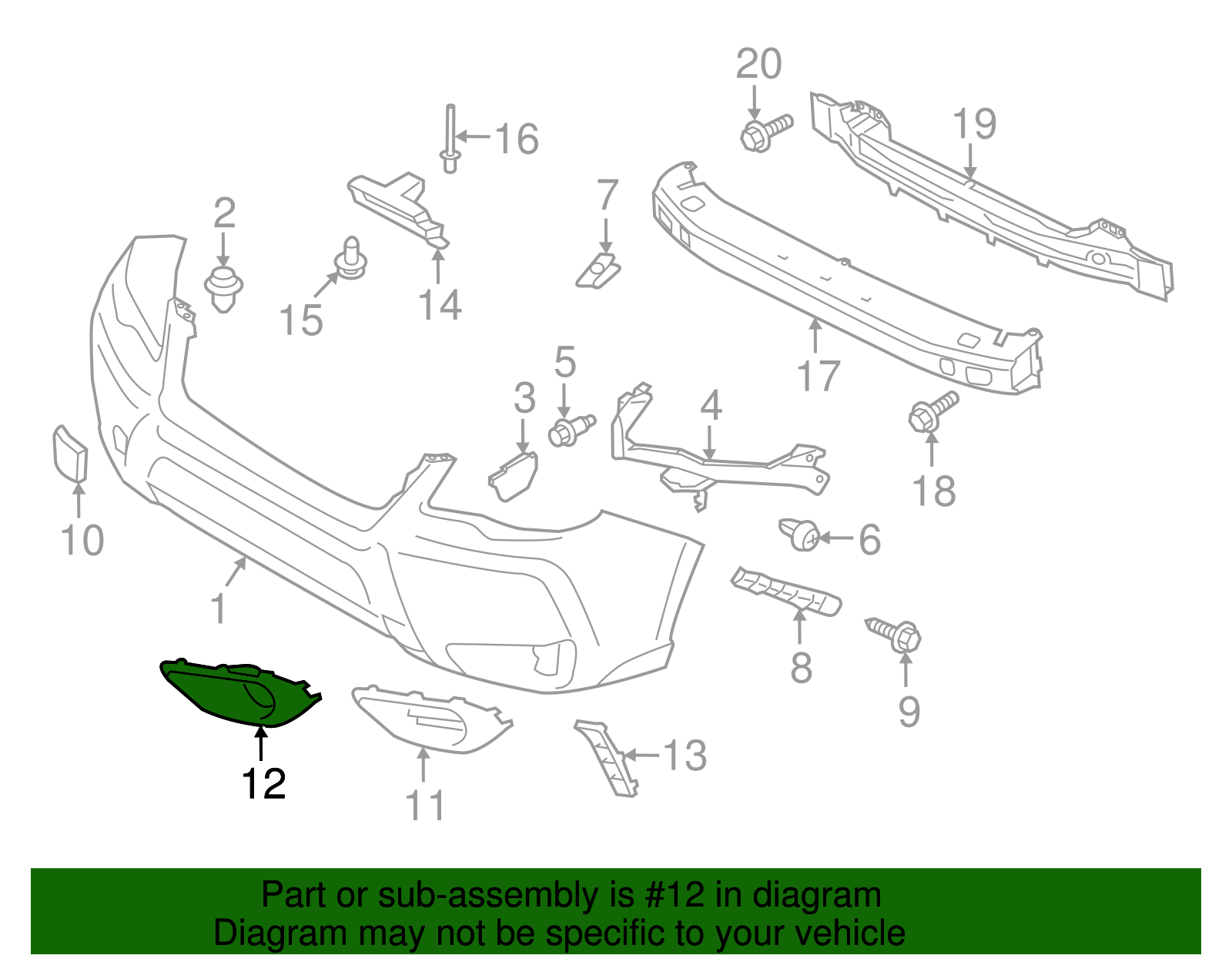 2014-2018 Subaru Forester Fog Lamp Bezel 57731SG090 | Subaru Parts Store