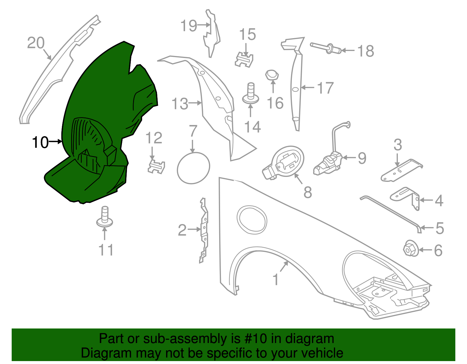 2018-2019 Porsche 911 Ft Fender Liner 991-504-501-81 | OEM Parts Online