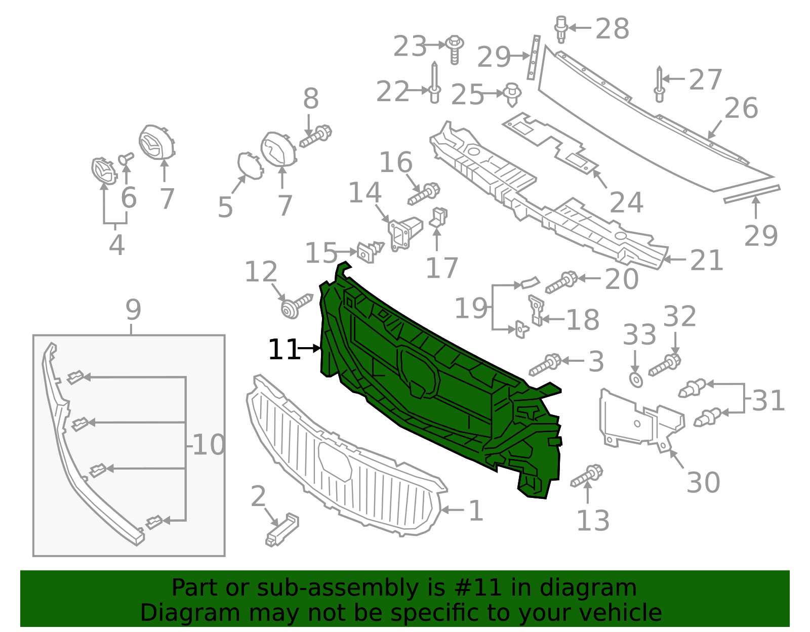 2018-2021 Mazda 6 Grille Reinforcement gsh750712b | TascaParts.com