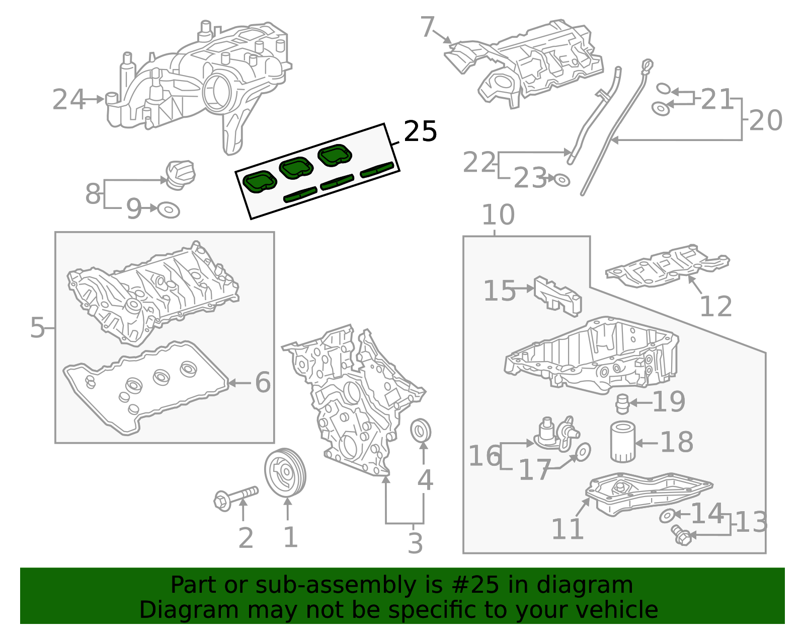 2016-2025 GM Intake Manifold Gasket (1 Each) 12648665 GM ...