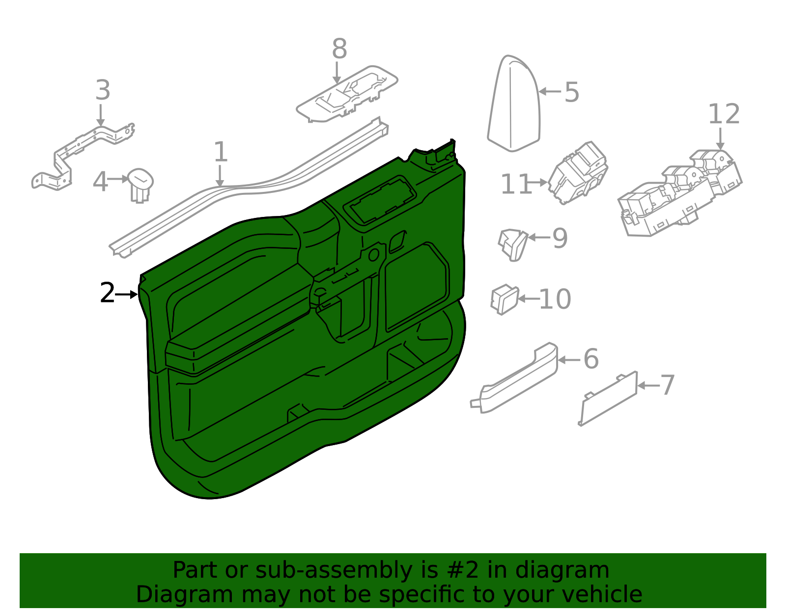 2020-2022 Ford | Door Trim Panel | LC3Z-2823943-EA | Walls' Ford Parts