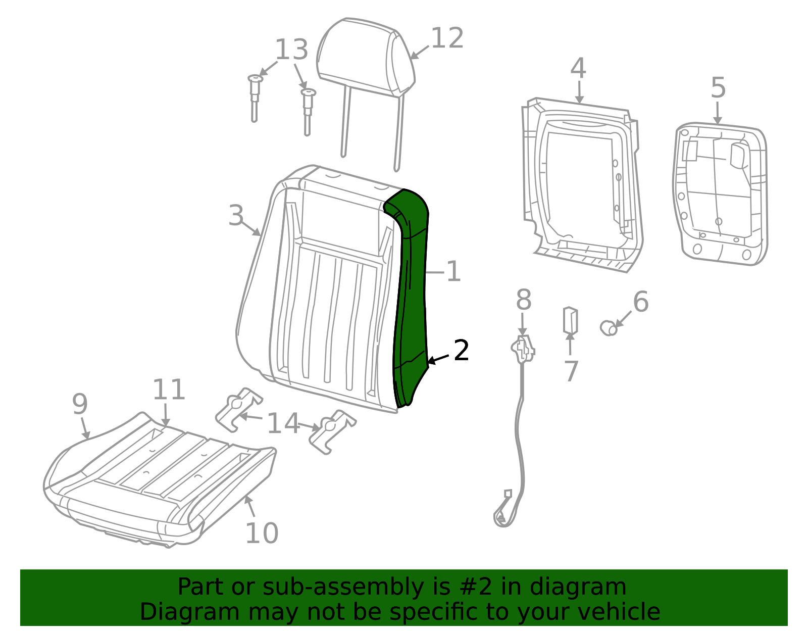2012-2023 Dodge Challenger Front Seat Back Frame 68110260AA | Mopar ...