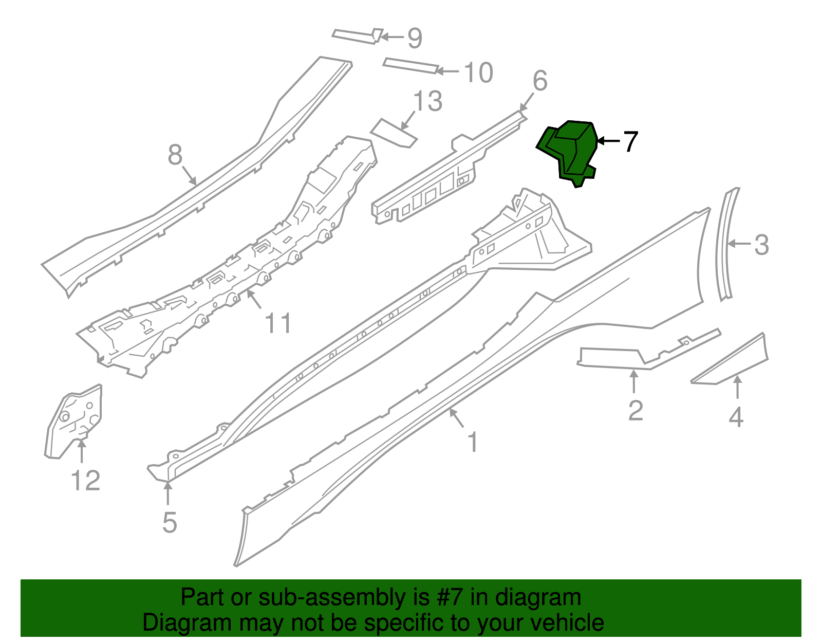 51777353267 - 2014-2020 BMW i8 Rocker Molding Duct (51-77-7-353-267 ...