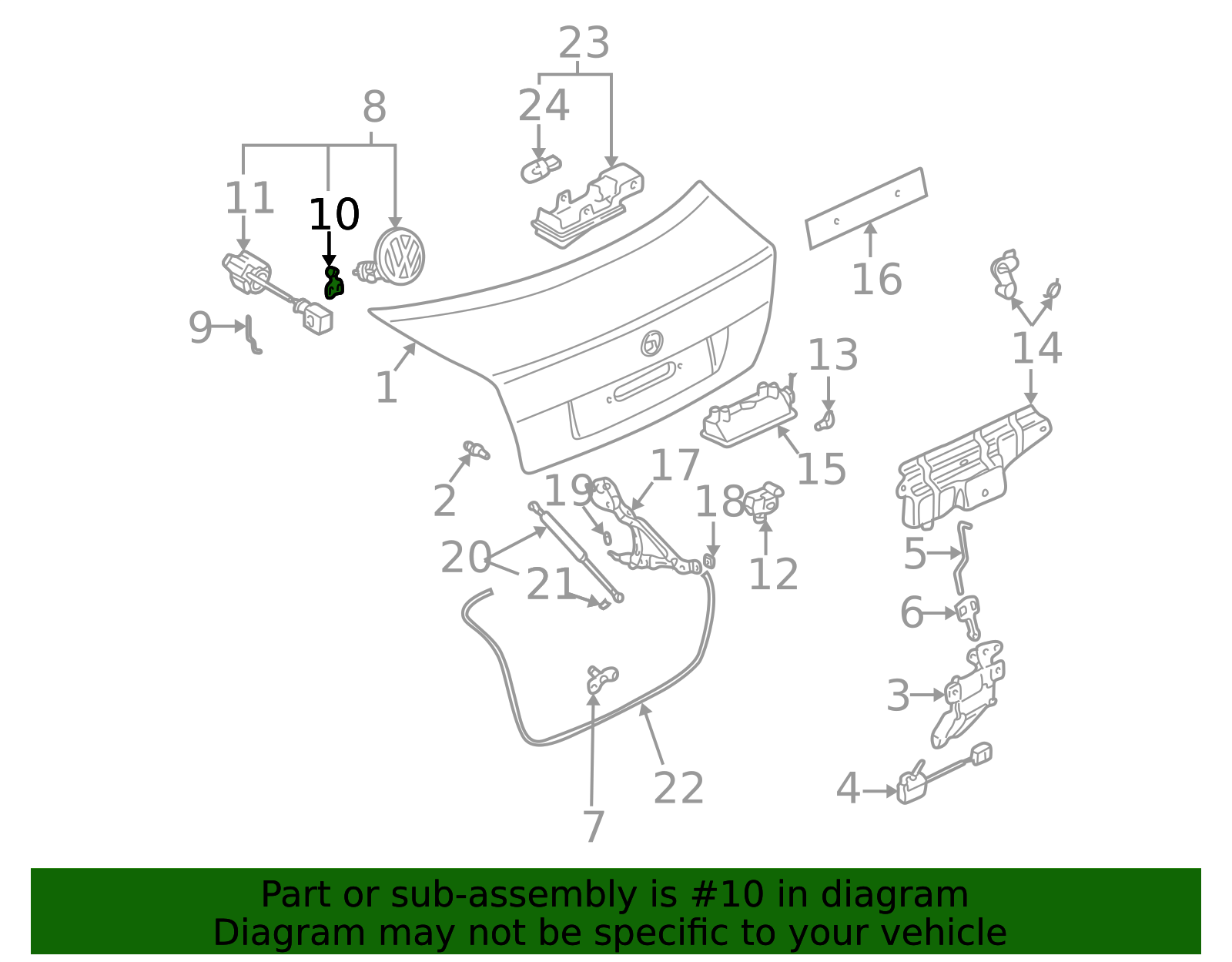 1998-2010 Volkswagen Rod Clip 3B0-827-637 | vwpartscenter
