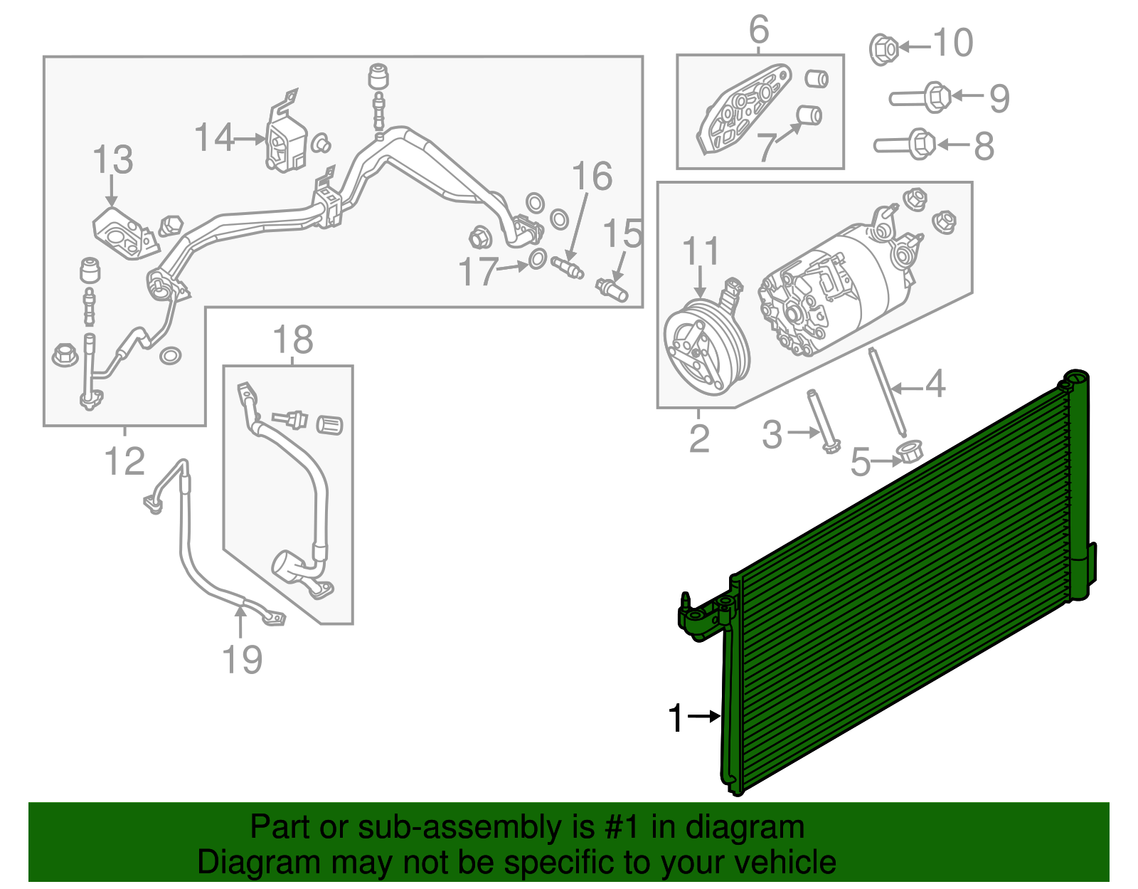 2013-2015 Ford Focus | Condenser | CV6Z-19712-K | Walls' Ford Parts