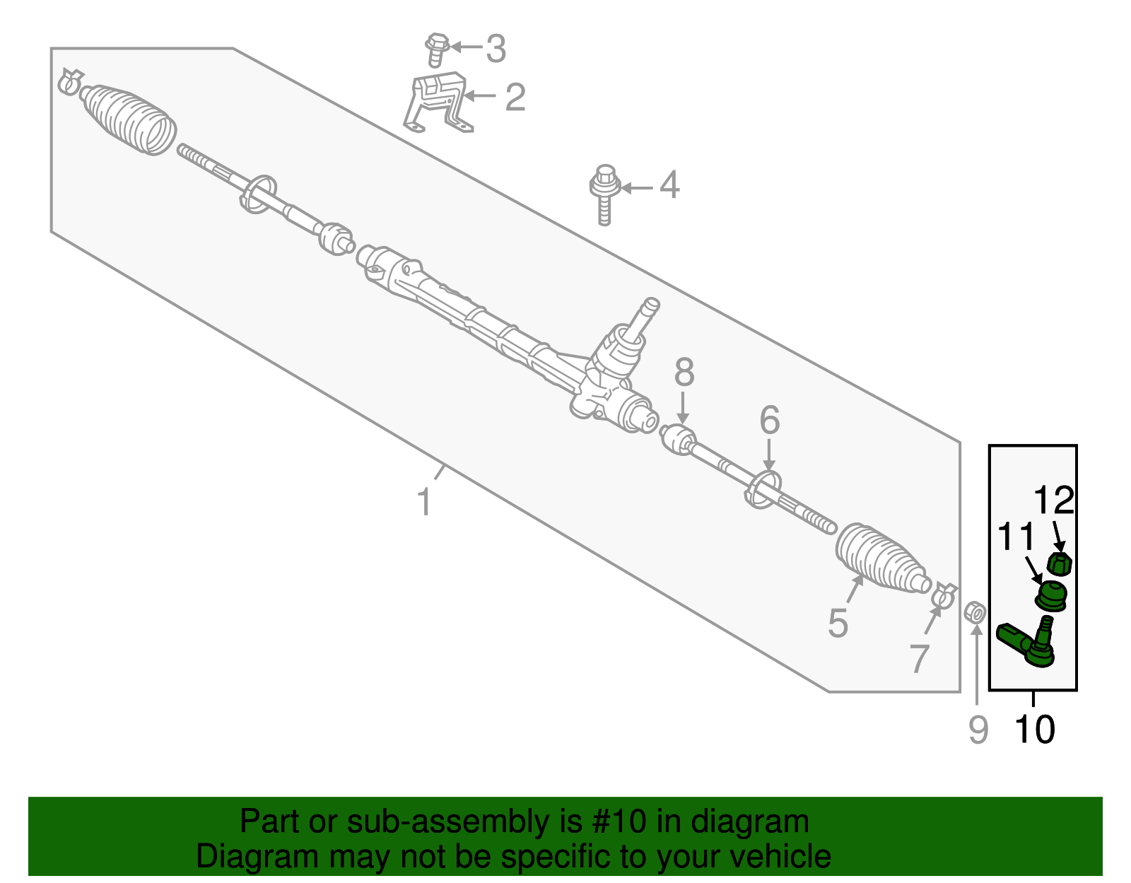 48564W000P - Outer Tie Rod 2003-2024 Mitsubishi | Mitsubishi Direct Parts