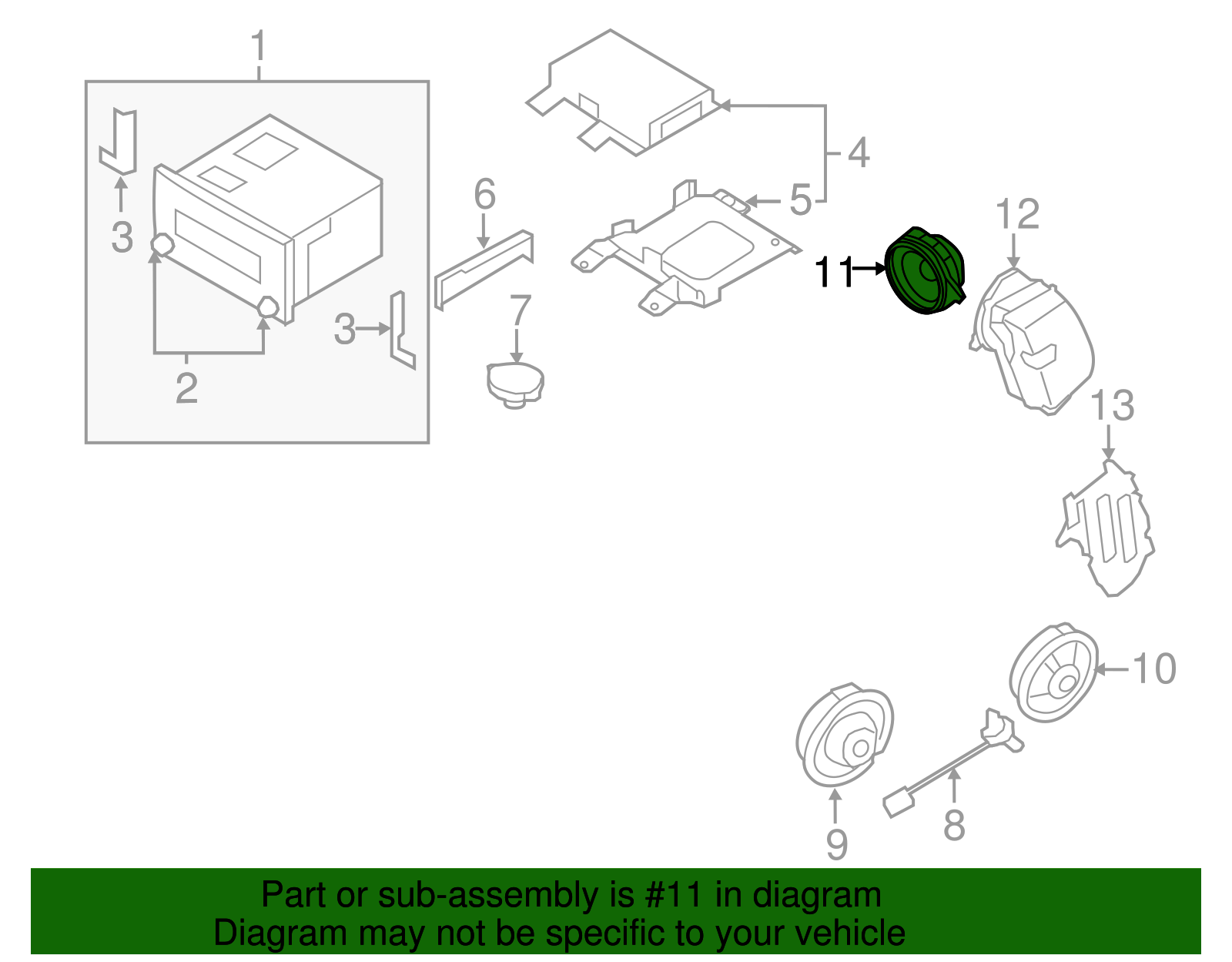 Hyundai - 96350-3L300 - Rear Speaker - 2006-2012 Hyundai | OEM Hyundai ...