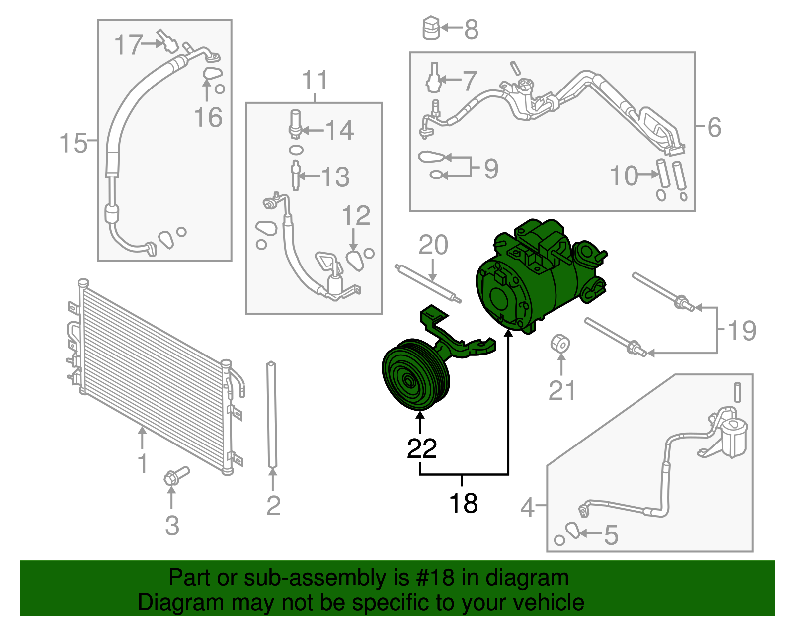 OEM Ford A/C Compressor For 2013-2020 Ford - Part No. FB5Z-19703-B ...