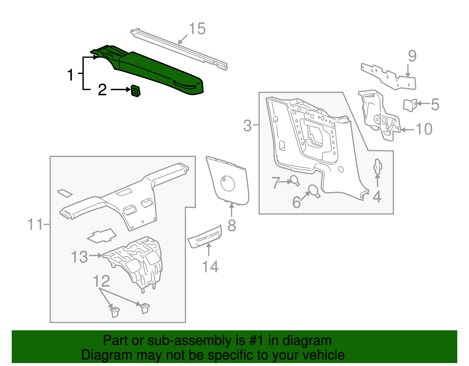 2006-2009 Pontiac G6 Upper Quarter Trim 20821220 | Capital Chevy Parts