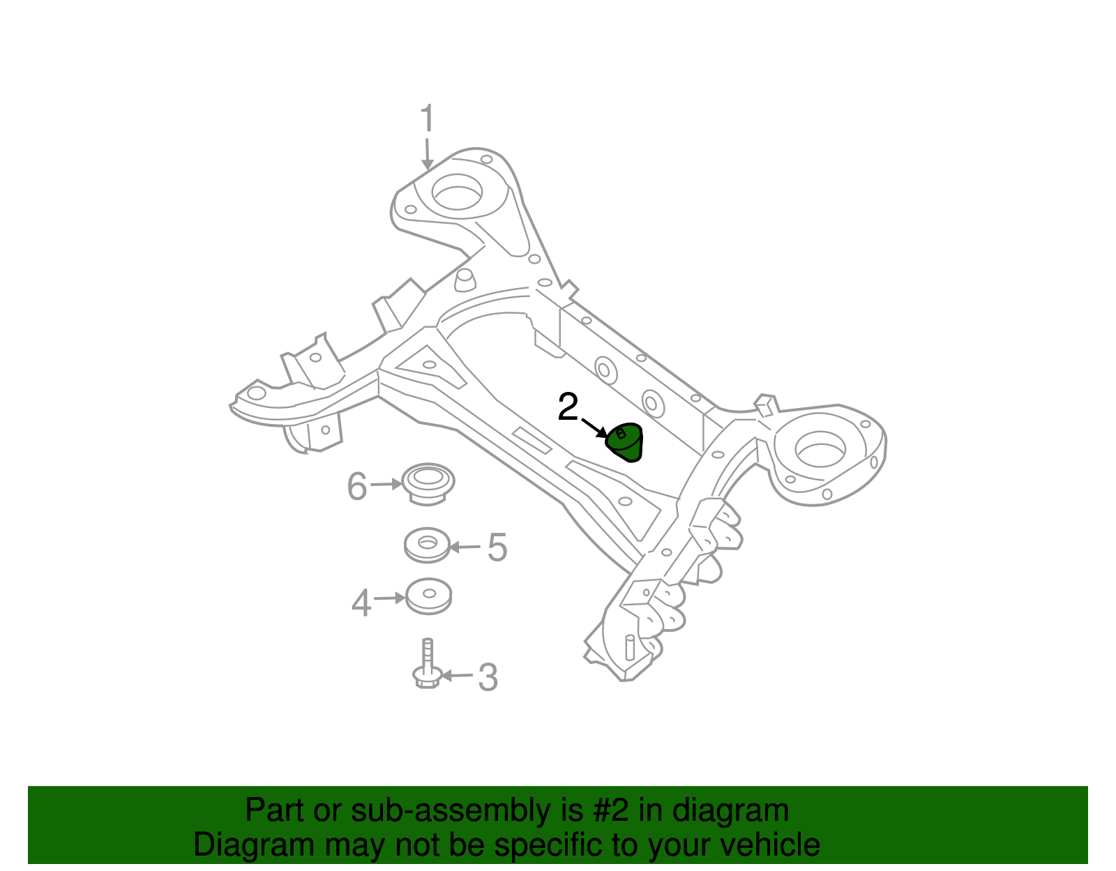 2005-2015 Nissan Suspension Cross-Member Mount Bushing 55470-7S000 ...